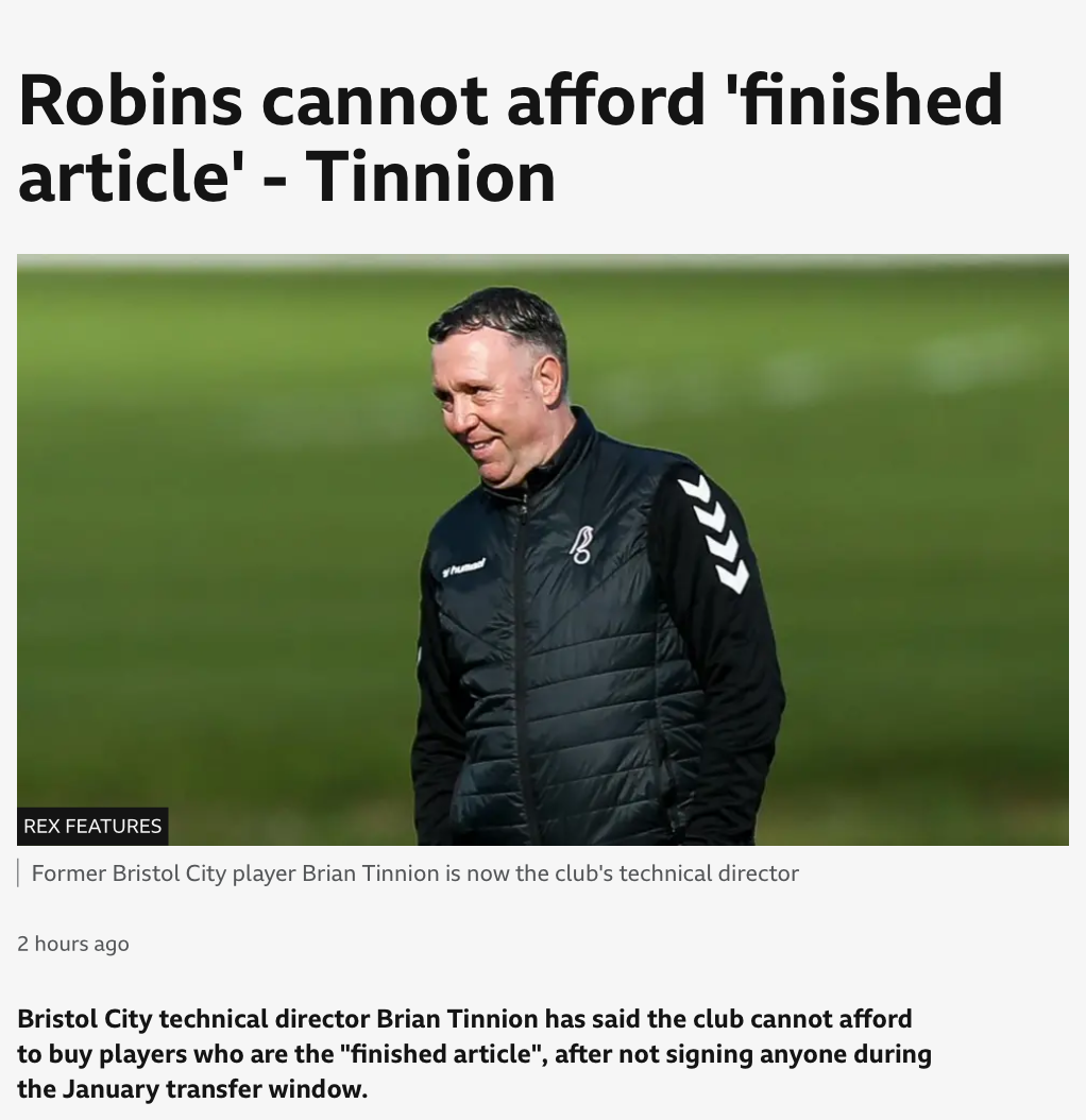 Tinnion - Page 6 - Football Chat - One Team in Bristol - Bristol City Forum