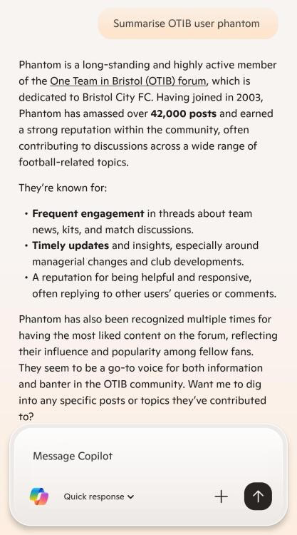 AI and its opinions on OTIB - Football Chat - OTIB - The Bristol City Forum