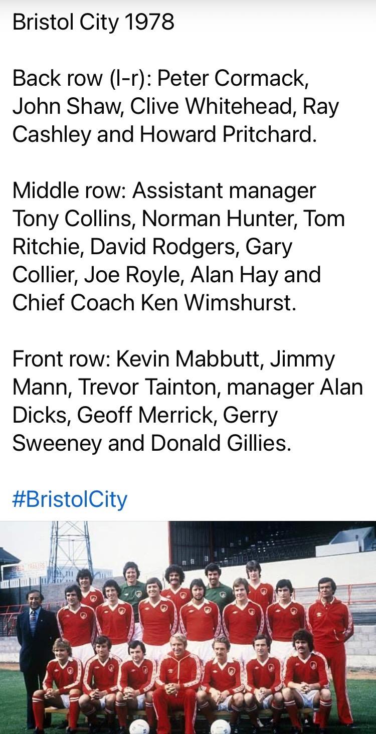 Team photo of the City . 1978 - Football Chat - OTIB - The Bristol City ...