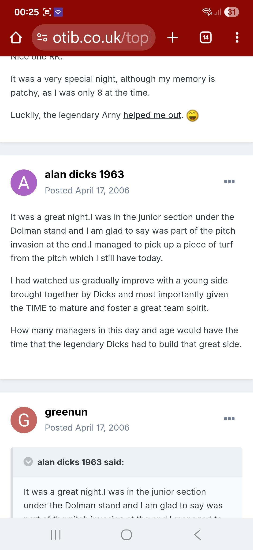 Are you, or do you know the user "alan dicks 1963"? - Football Chat ...