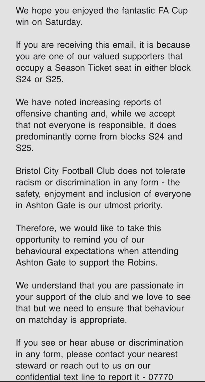 Season Ticket Holder Survey - Football Chat - OTIB - The Bristol City Forum