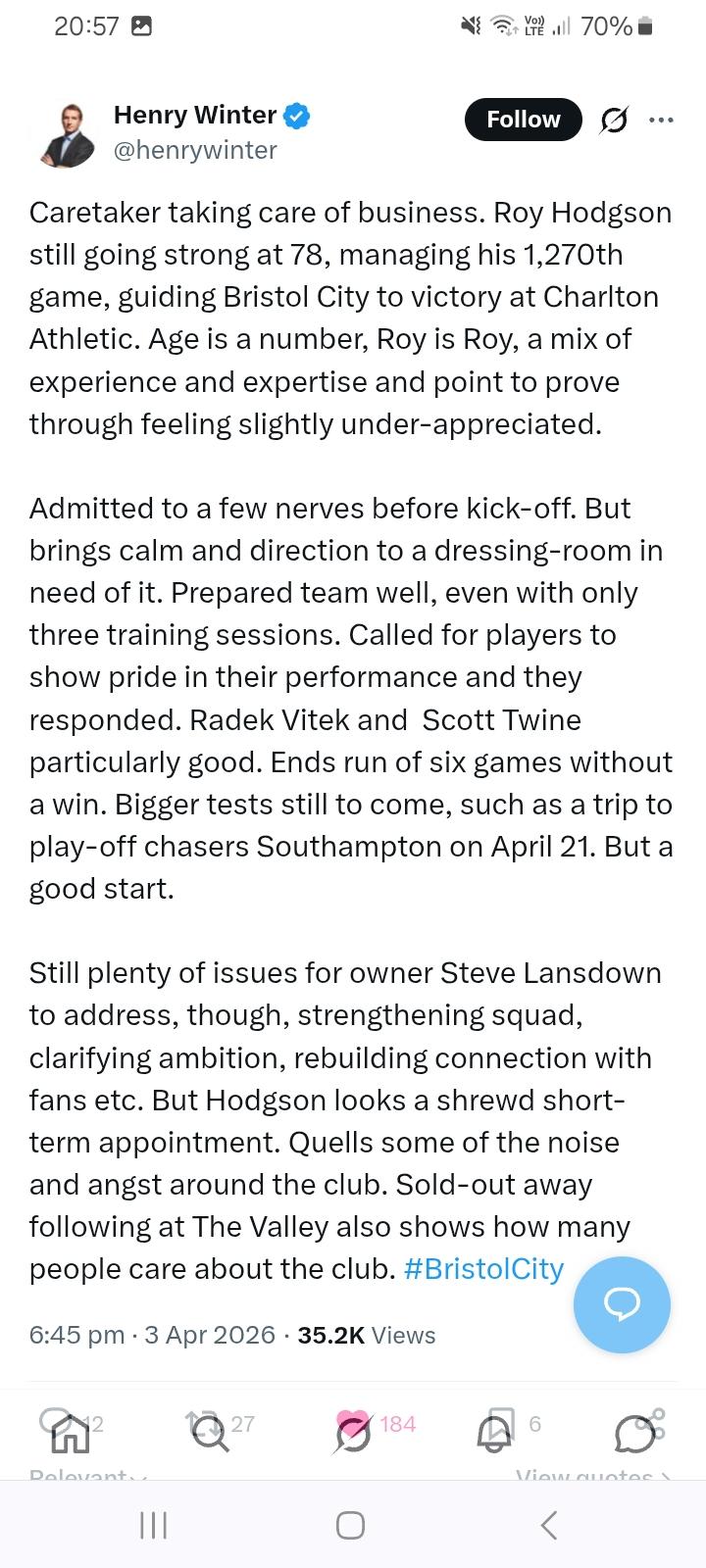 National Media slating Bristol City this weekend - Football Chat - OTIB ...