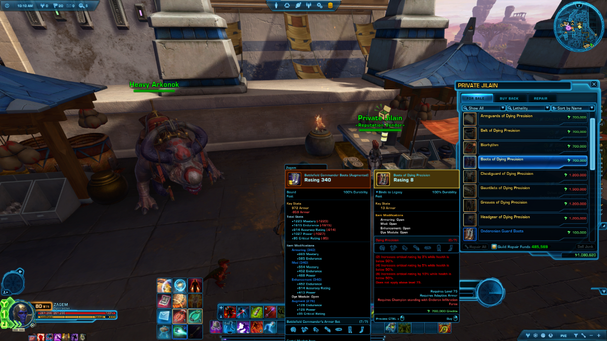 Onderon Reputation set of Dying Precision - Suggestion Box - SWTOR | Forums