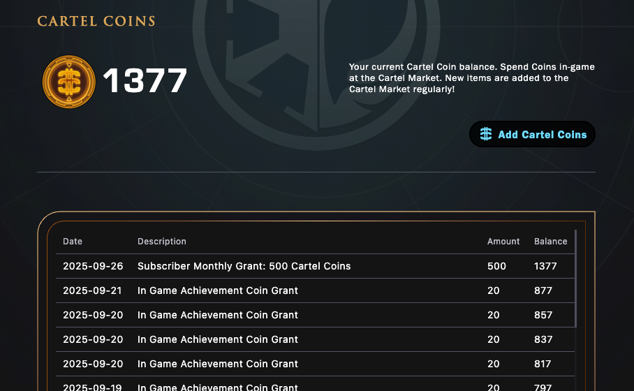 still have not received cartel coins purchased after several hours ...