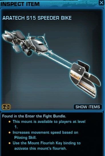 Aratech S15 Speeder Bike - Suggestion Box - SWTOR | Forums