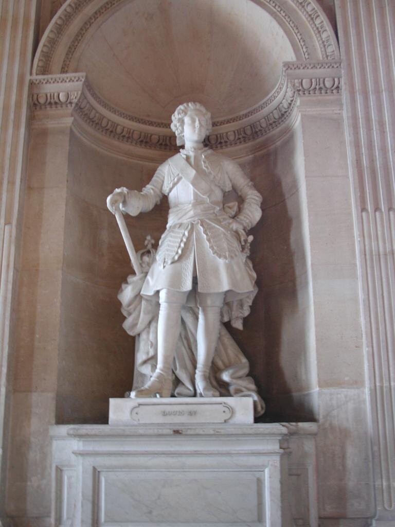 statue of Louis XV in stairway of Chateau of Versailles - Uncategorized ...