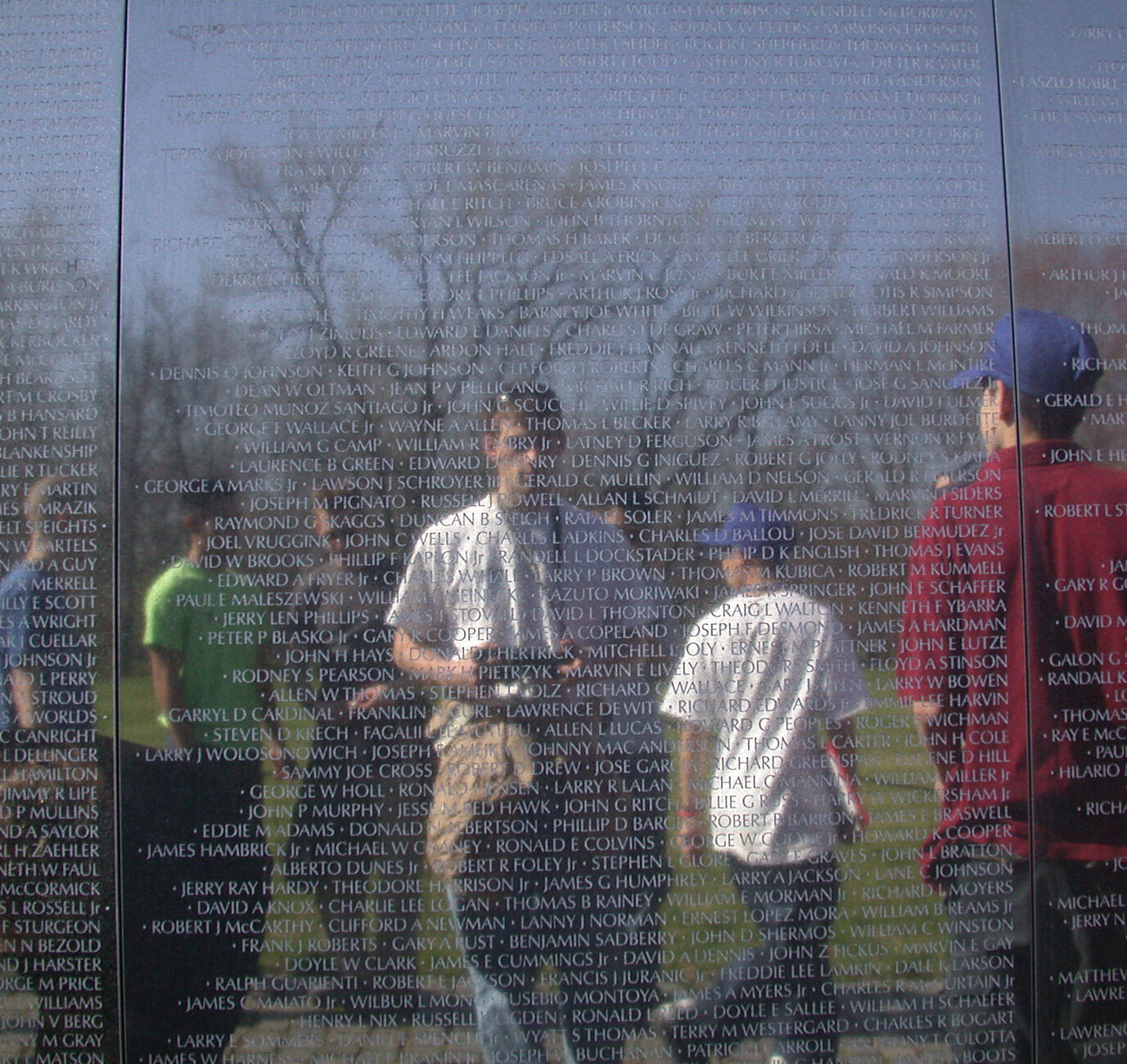 Myself reflected in, and reflecting upon, the Vietnam War Memorial ...