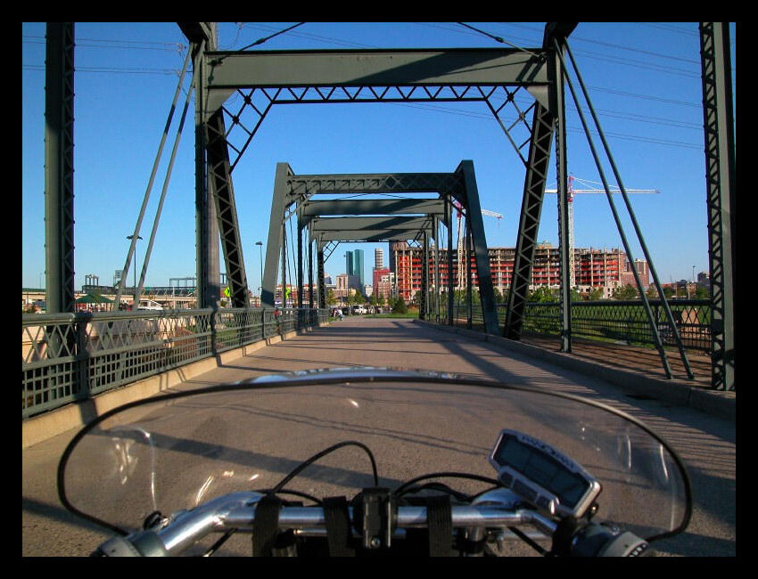 View from the seat of an Easy Racer Gold Rush long wheel base recumbent ...