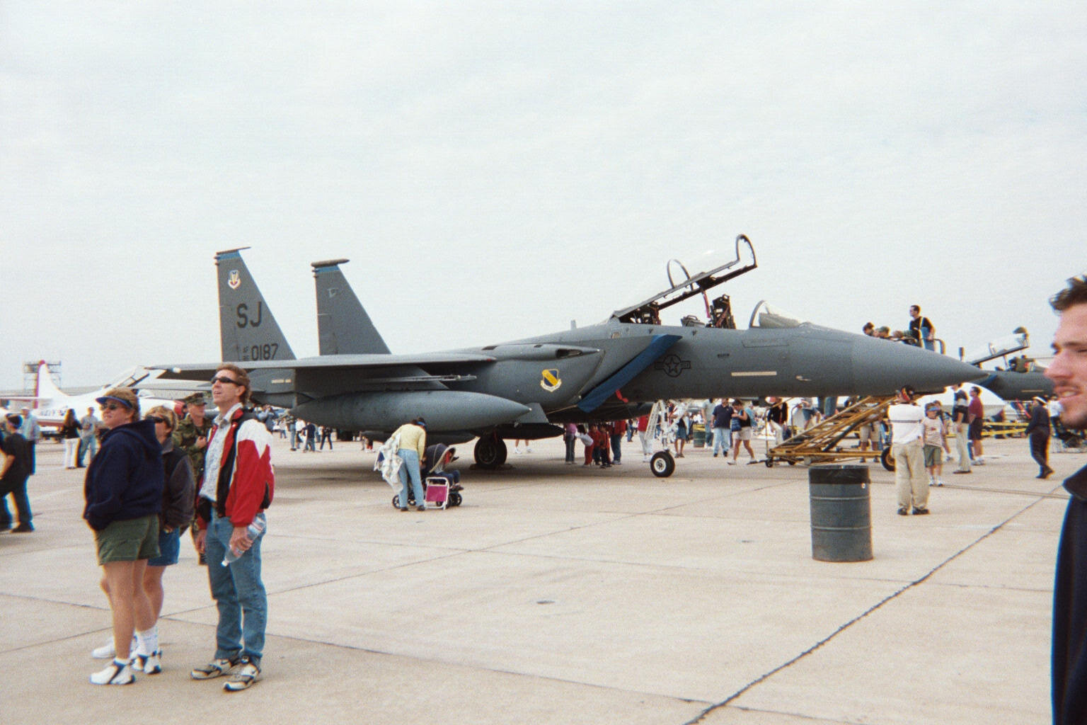 Here's a side view of the F-15 that we went up and touched. They had ...