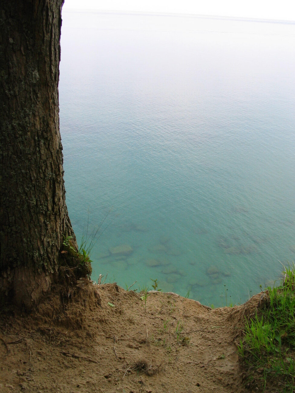 This is taken on top of a cliff, the water and those rocks you see are ...