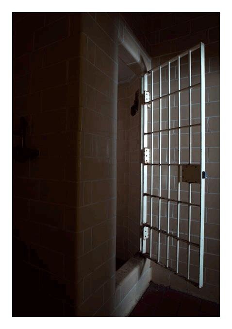 The Alcatraz prison hospital has a shower area. Inmates were apparently ...