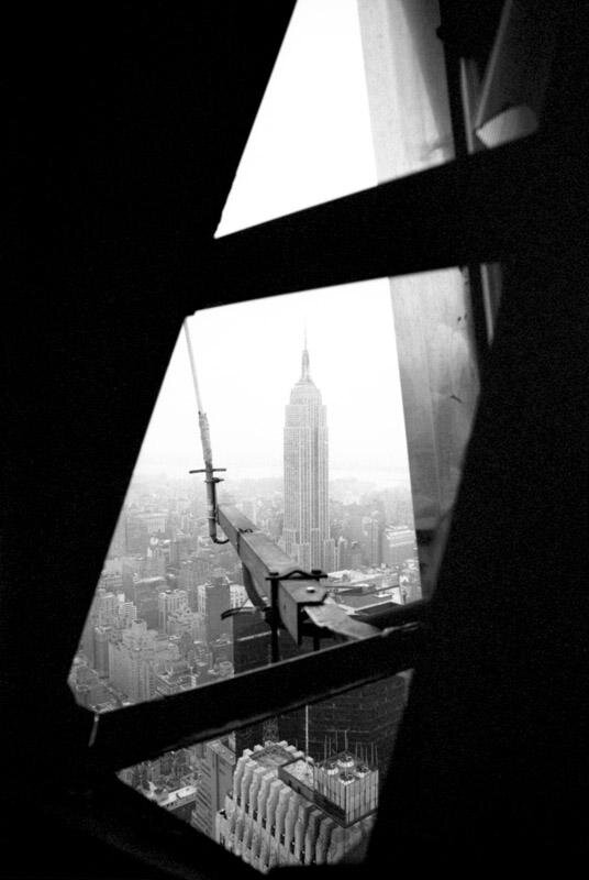 Empire State Building as seen from the triangular windows of the ...
