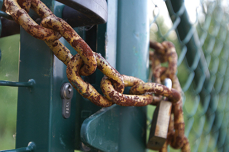 This is the chain closing one of the gates of the old coal mine of ...