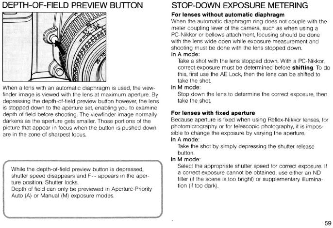Using pre AI lenses on Nikon F801s in stopped down mode - Nikon - Photo.net