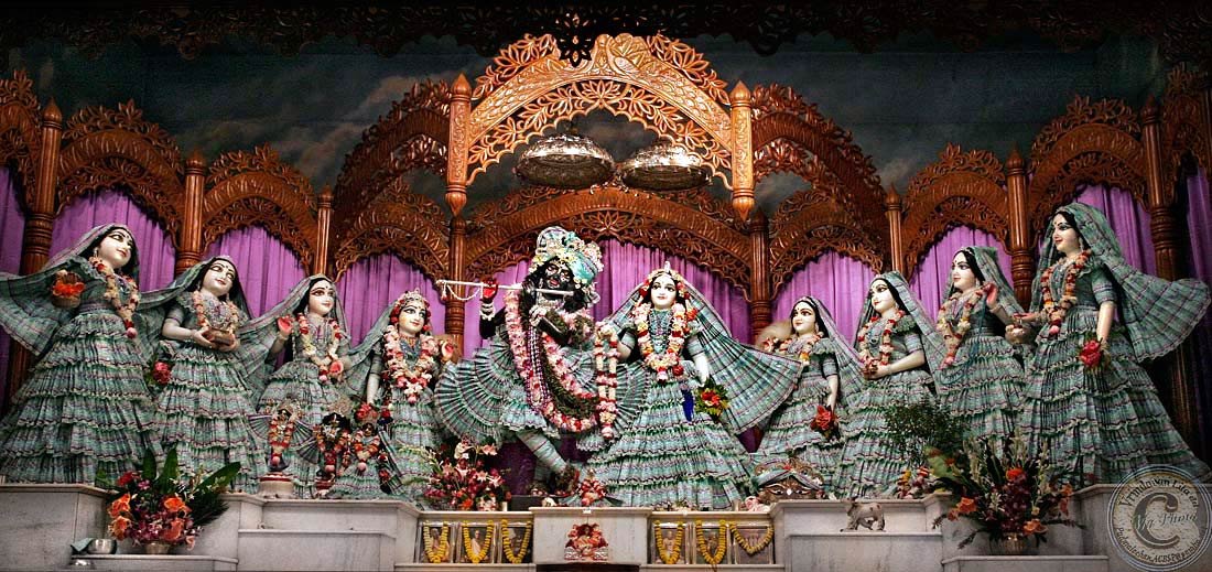 Radha-Madhava & gopis - main altar in ISKCON in Mayapur - Fine Art ...