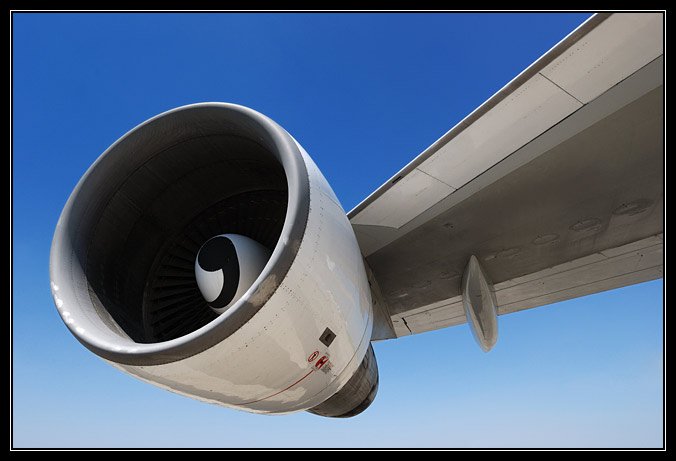 Boeing 747 "Jumbo Jet" engine. Paris - Aviation Museum - Transportation ...