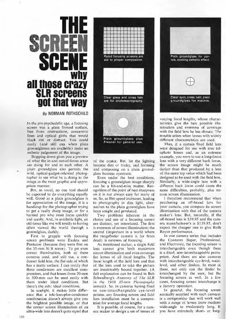 Focusing screens - Beginner Questions - Photo.net