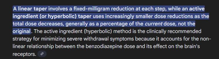 new taper plan (still working on it) - Taper Prep - BenzoBuddies