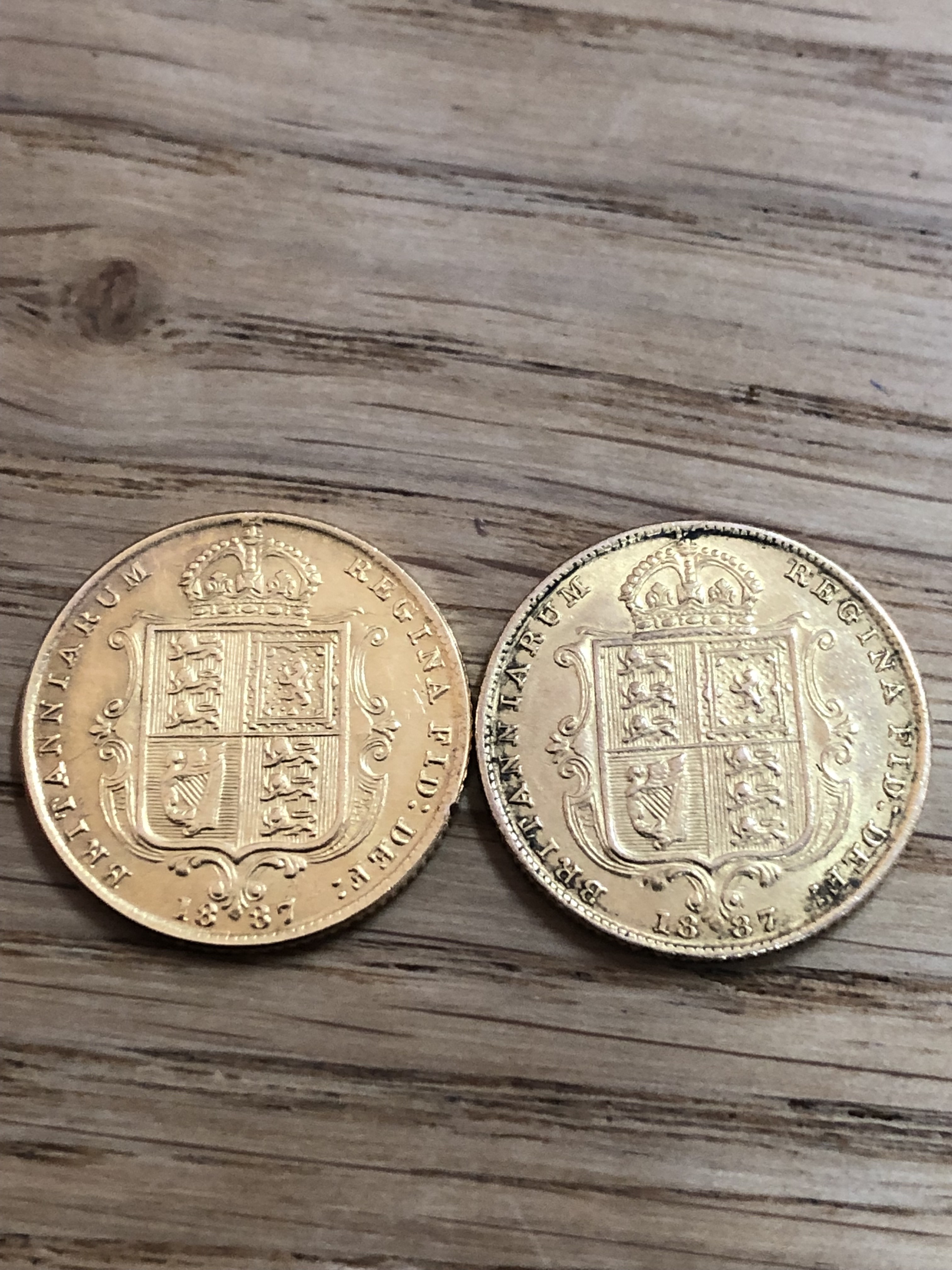 Fake Jubilee Shield Half Sovereigns (1887) - Gold - The Silver Forum