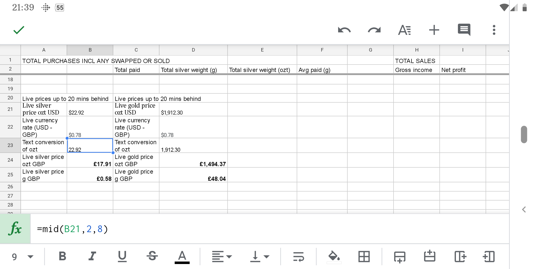 Gold Spot Scrape for Excel - Gold - The Silver Forum