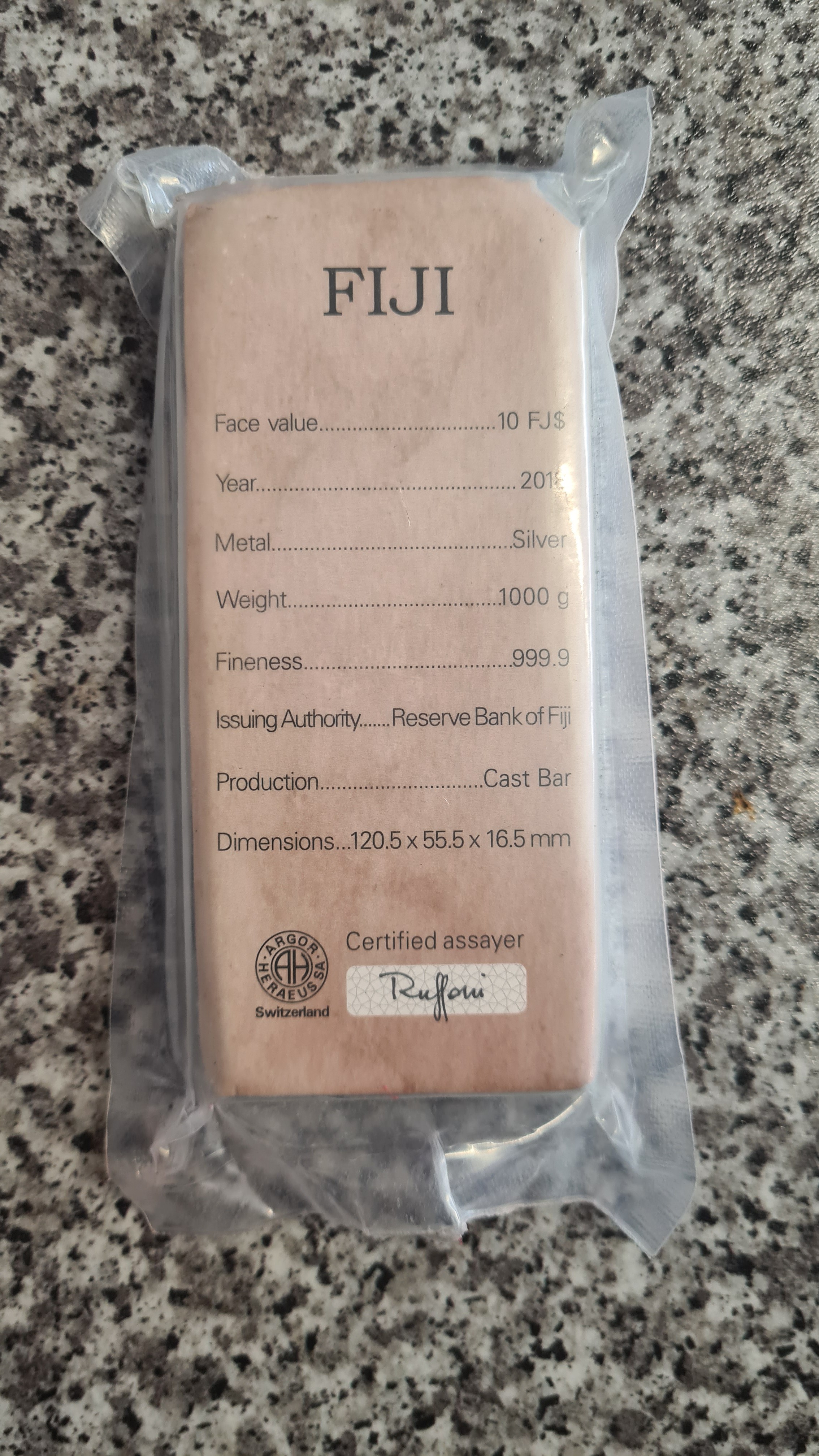 2 Silver Bullion 1KG Bars Fiji coin bar, StoneX Bullion - UK (Ungraded ...