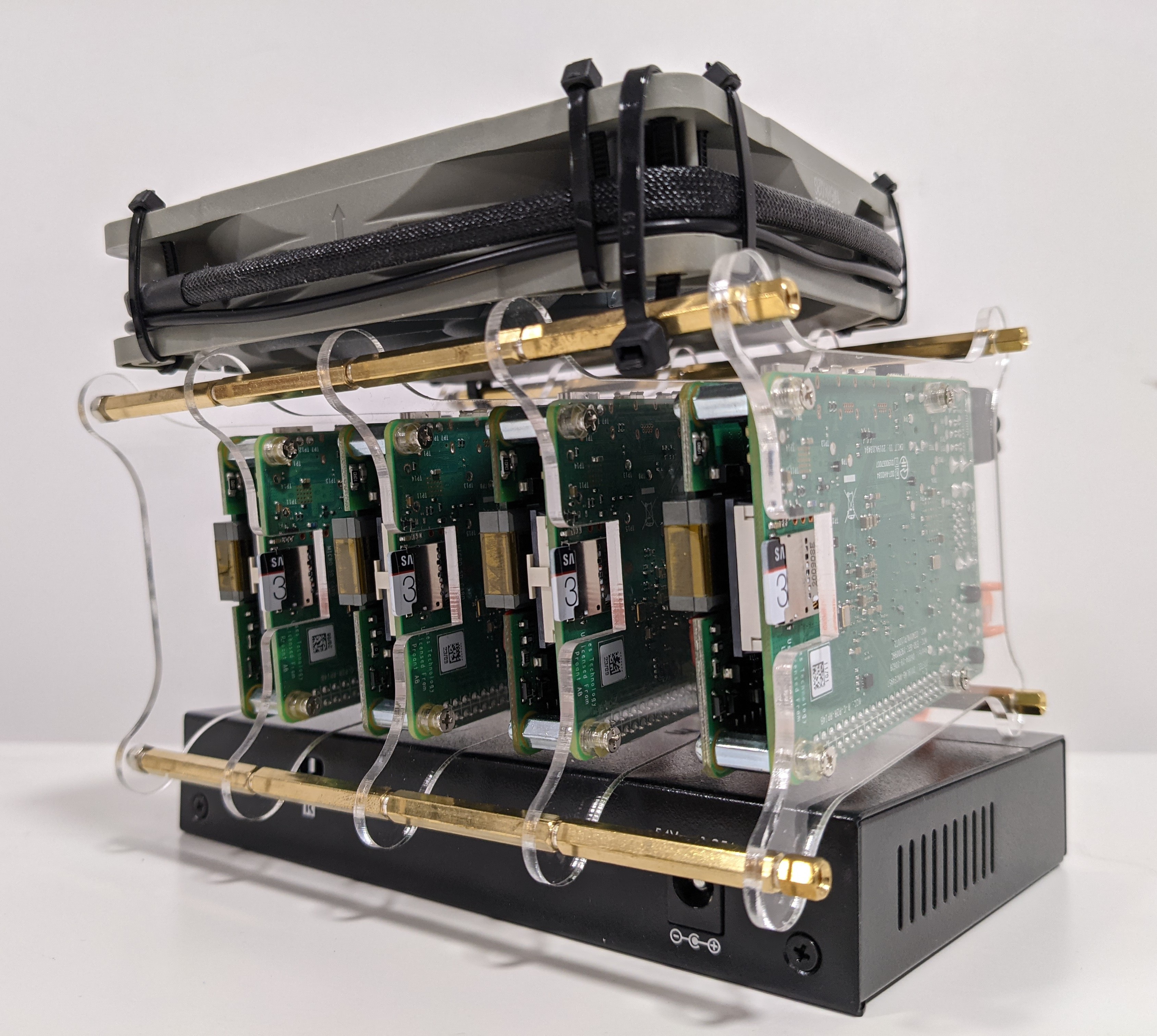 4 x Raspberry 4 Model B 8GB Cluster, PoE Hats, BlinkSticks, Cooling ...
