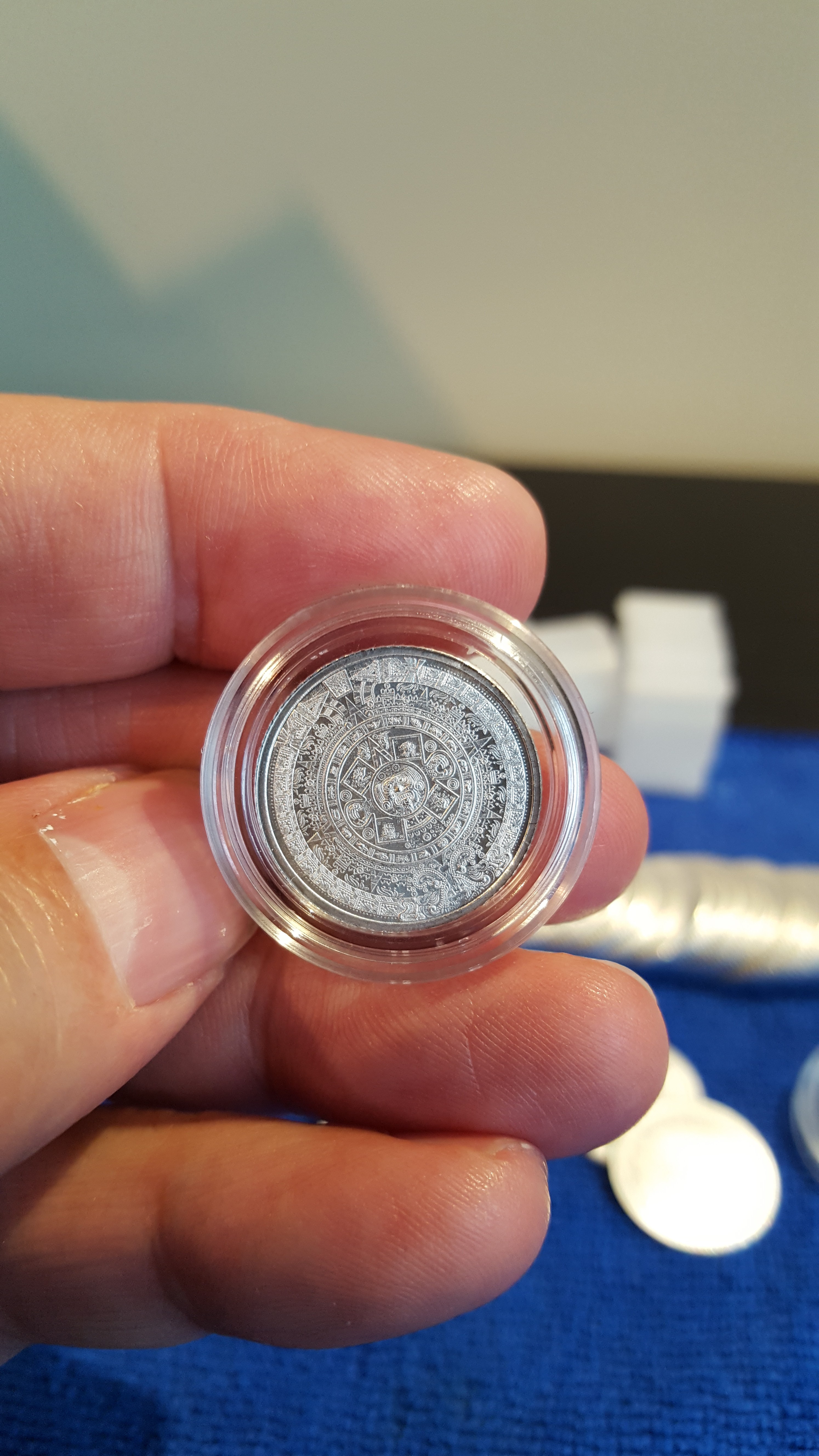 GSM Aztec Calendar Fractional 1/10th oz .999 Fine Silver Round (tube or ...