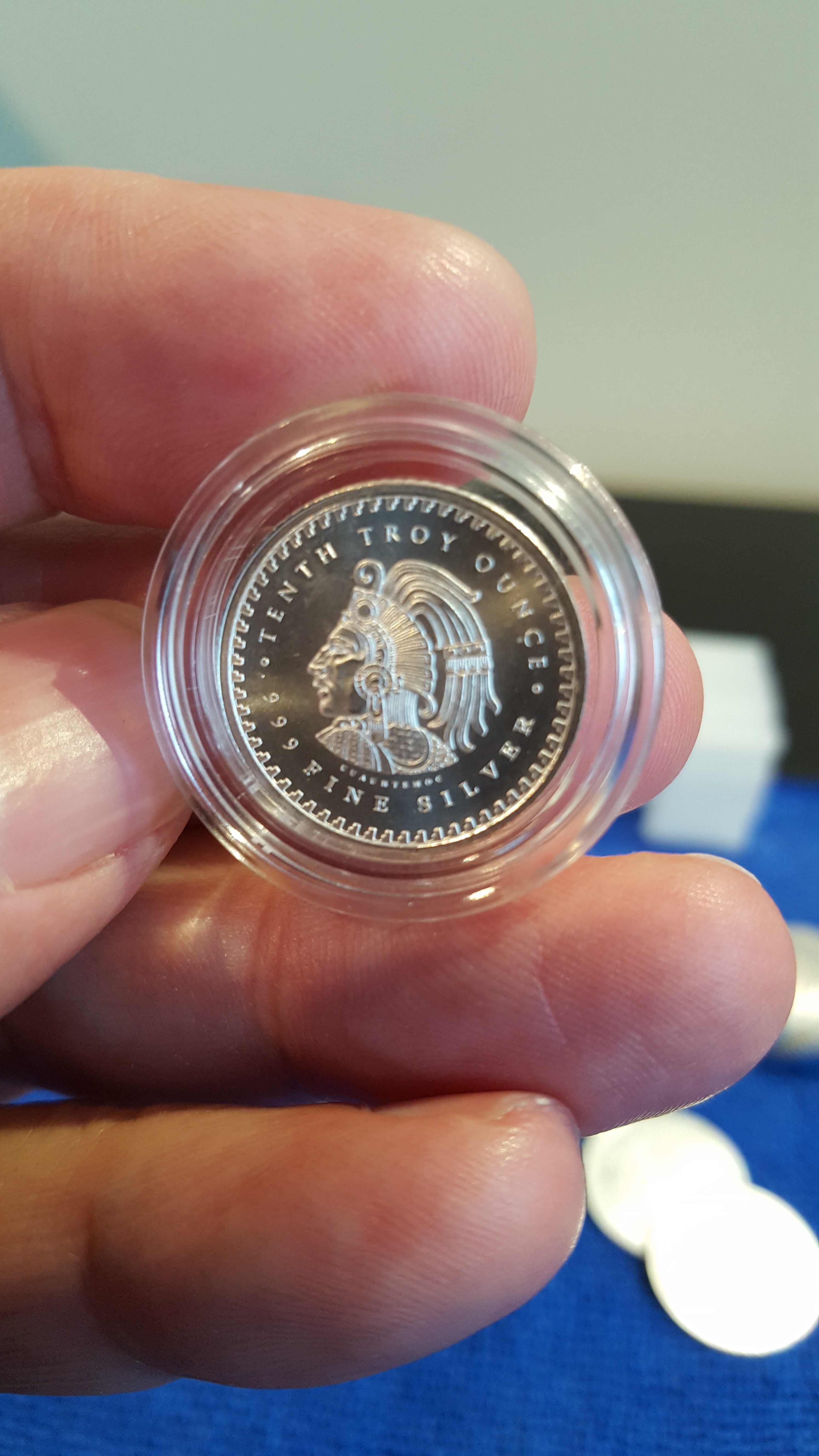 GSM Aztec Calendar Fractional 1/10th oz .999 Fine Silver Round (tube or ...