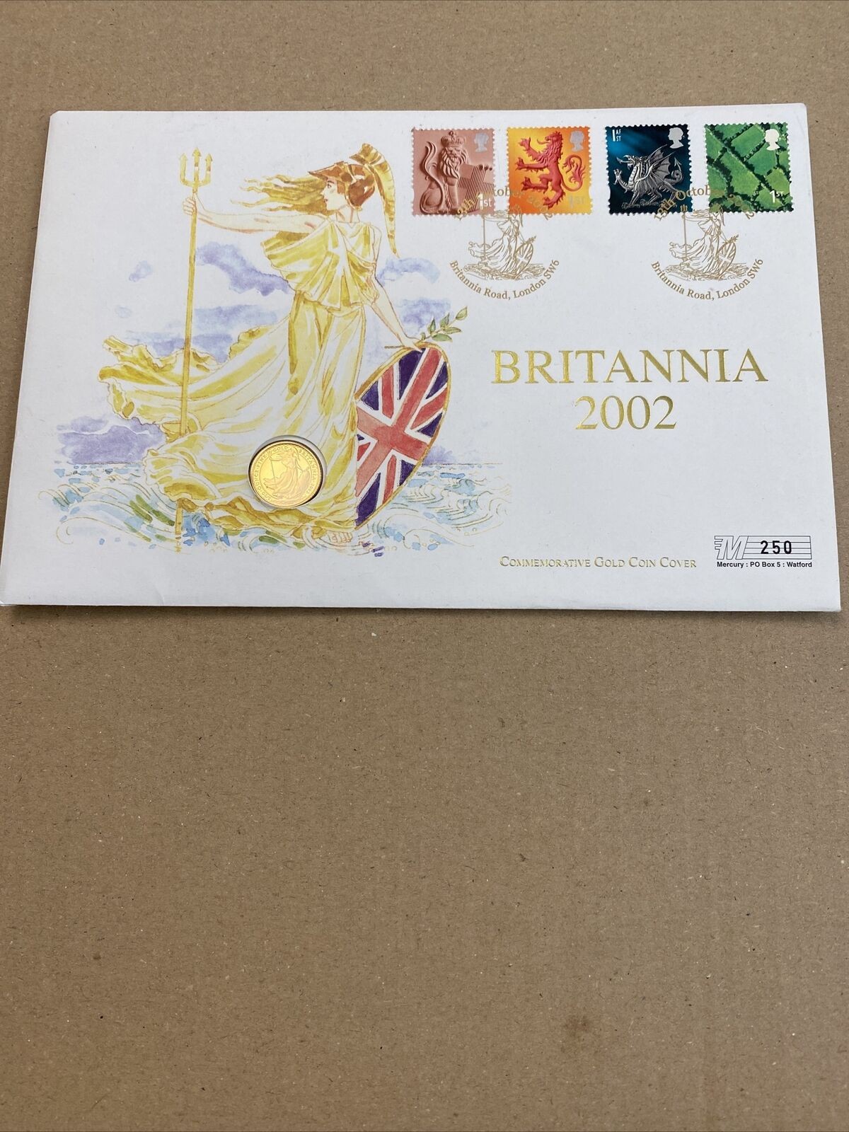 1/10oz gold Britannia 2002 in original stamp cover - UK (Ungraded ...