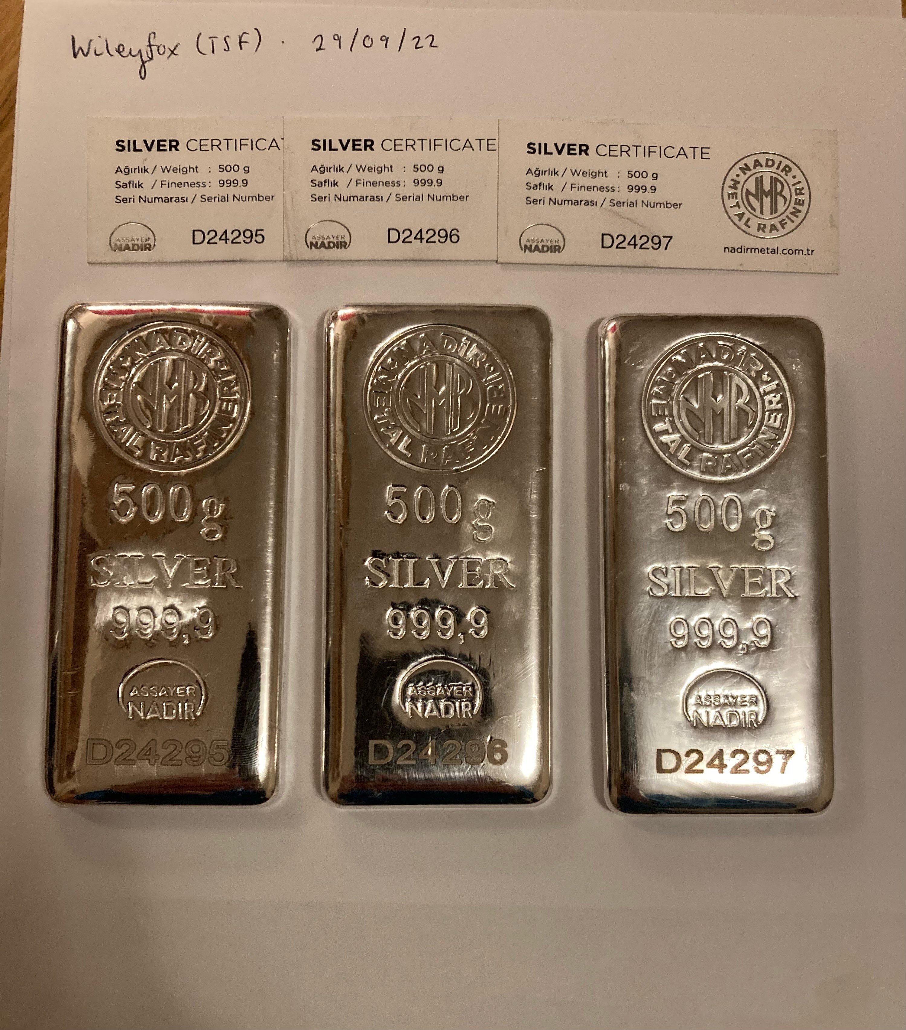 Auction - 500g Nadir Silver Bar - UK (Ungraded) - The Silver Forum