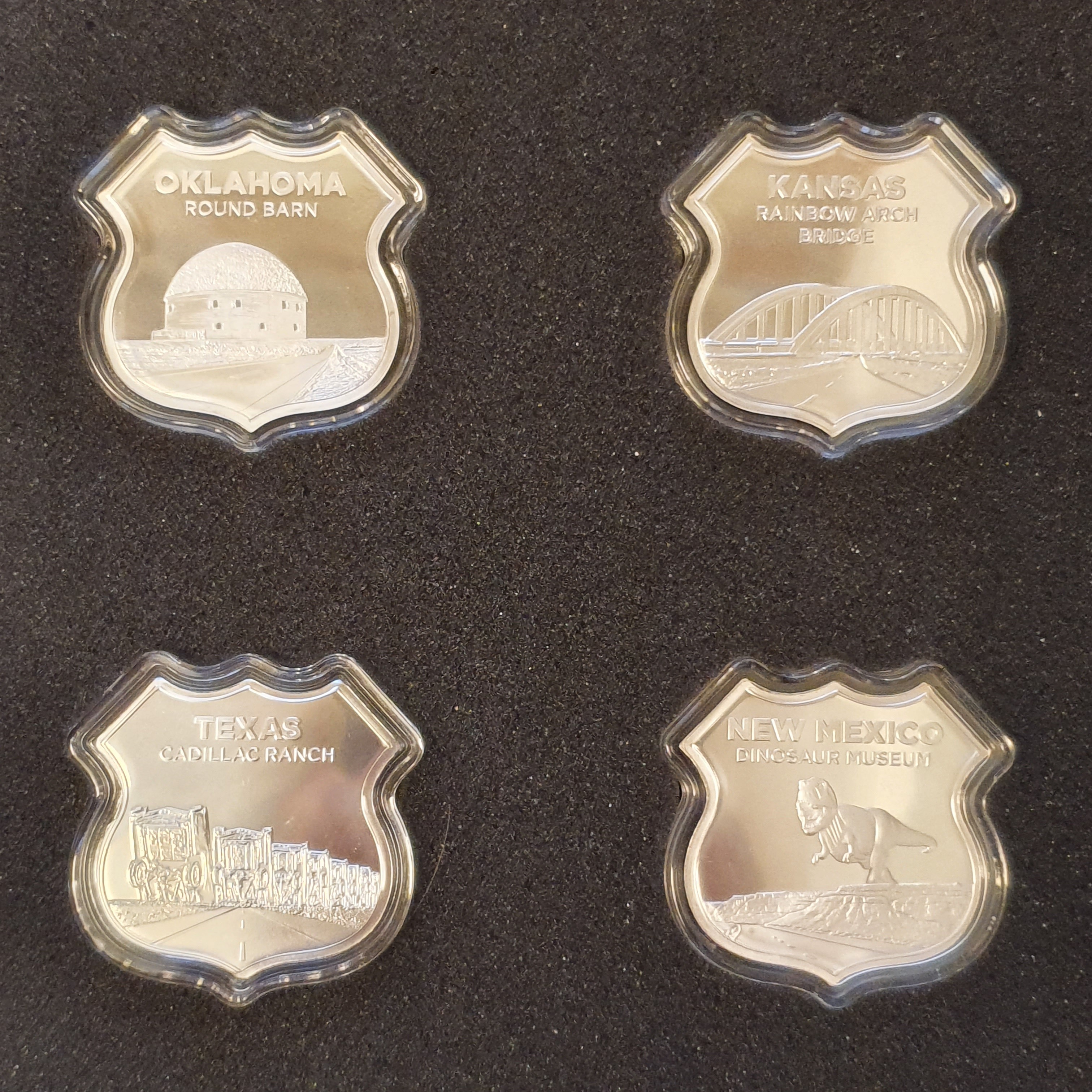 Icons Of Route 66 1oz silver shields. Two full sets in case. - UK ...
