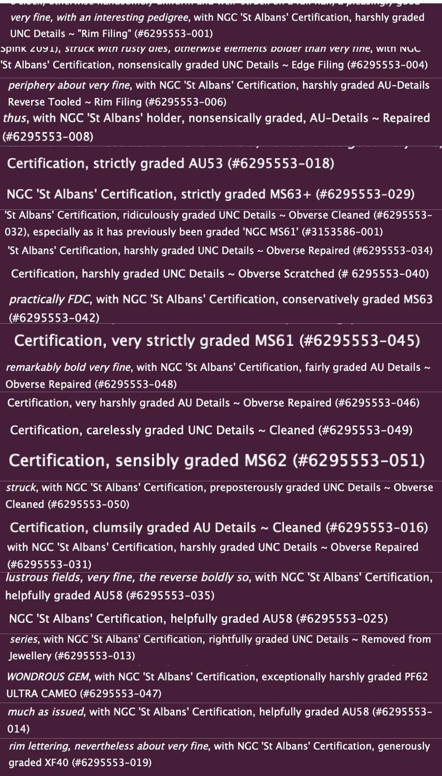 Spink launch grading system! - Gold - The Silver Forum