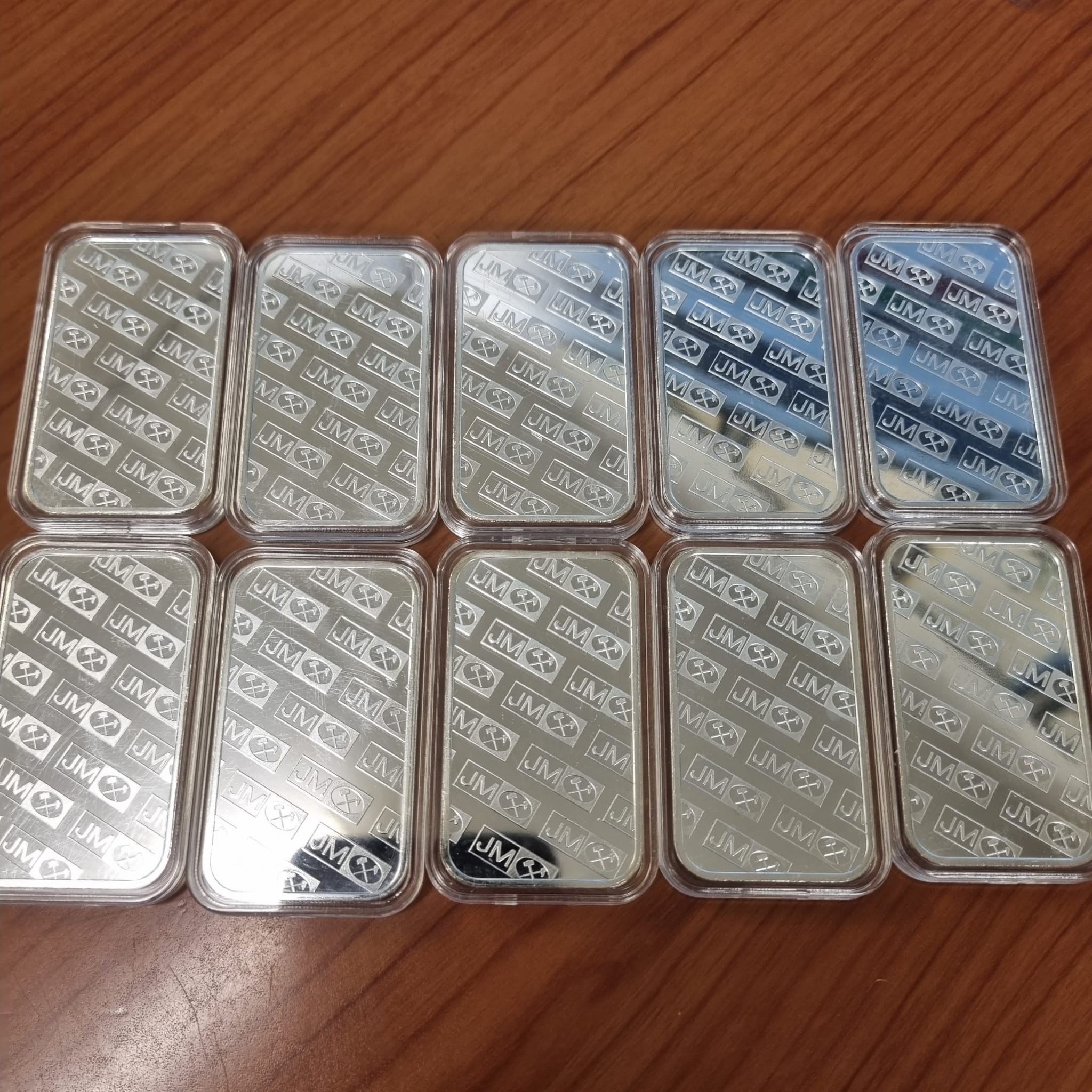 10 x Sequential Serial numbered JM 1oz silver Bars - UK (Ungraded ...