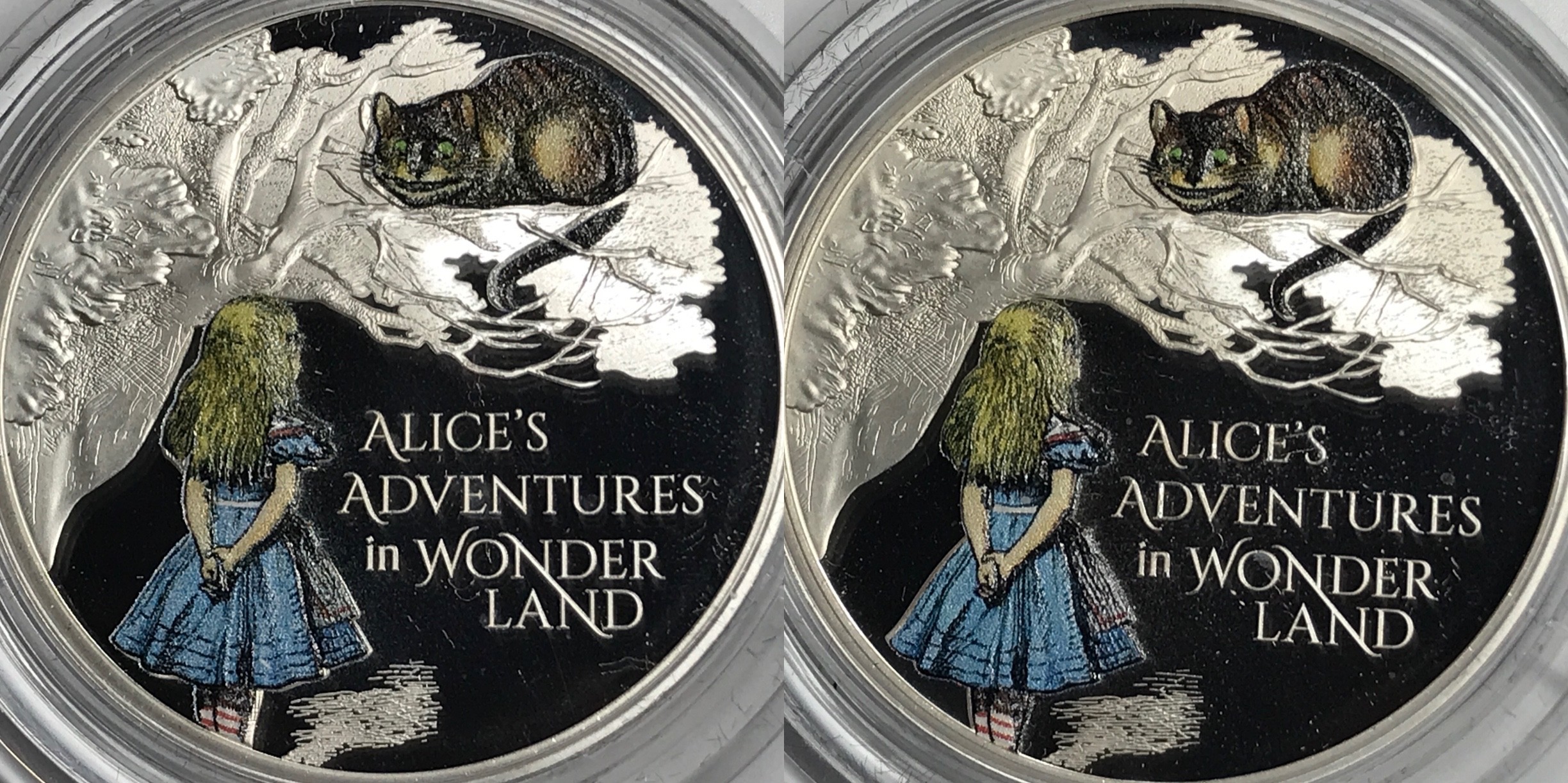 Off-centered color in Alice silver proof coin: mint error or fake ...