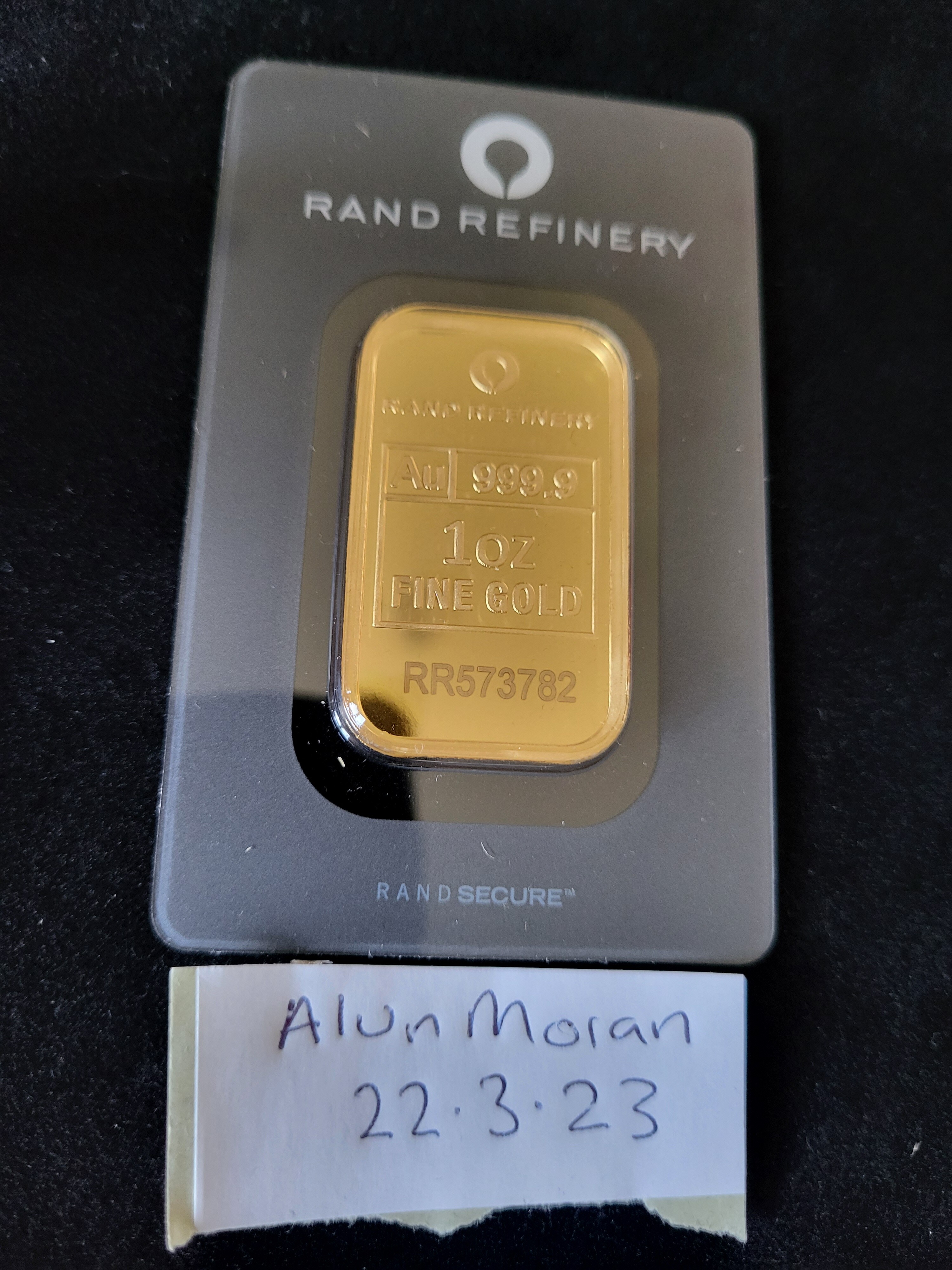 RAND REFINARY 1OZ GOLD BAR - UK (Ungraded) - The Silver Forum
