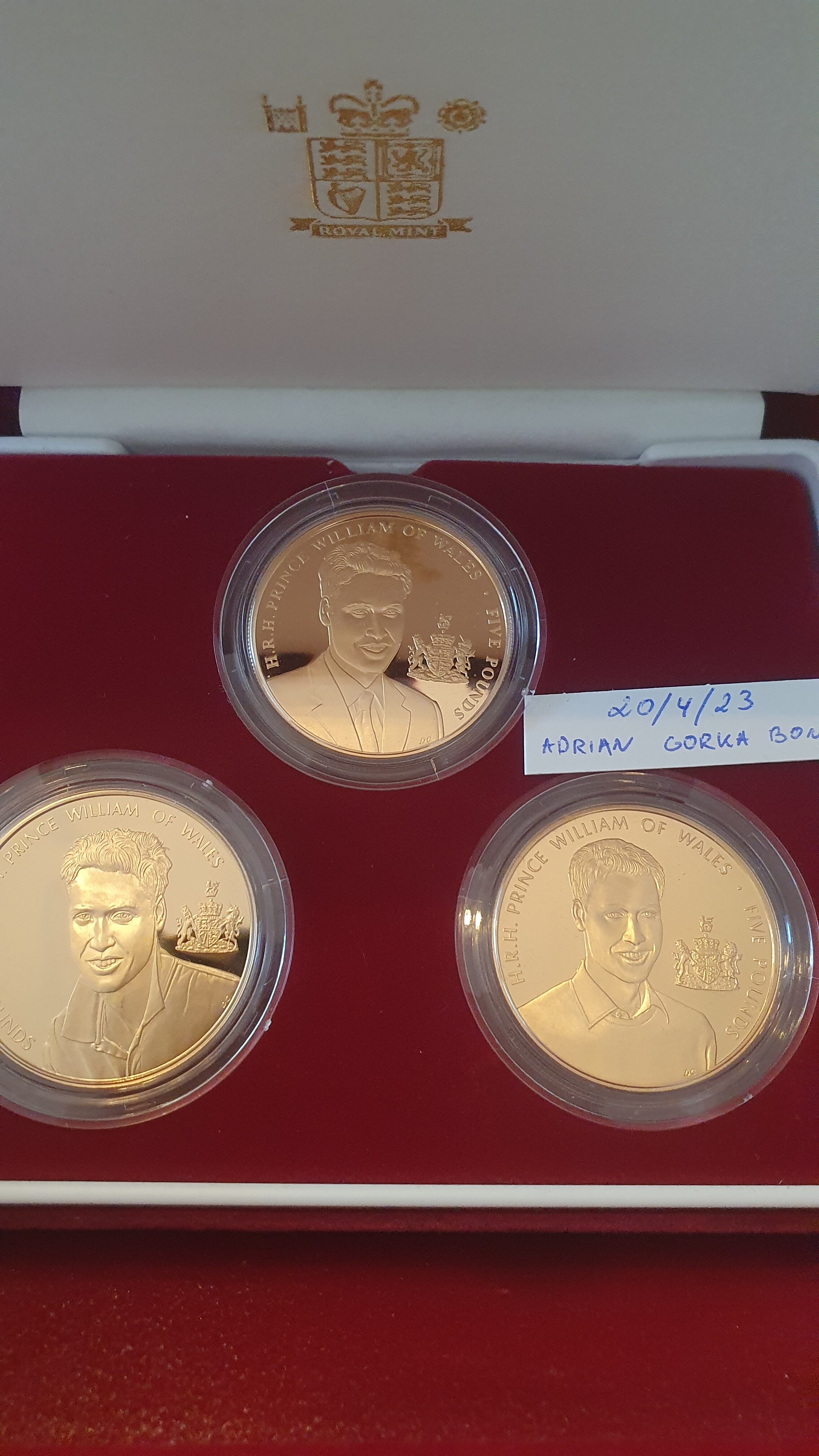 Prince William gold proof set at spot - UK (Ungraded) - The Silver Forum