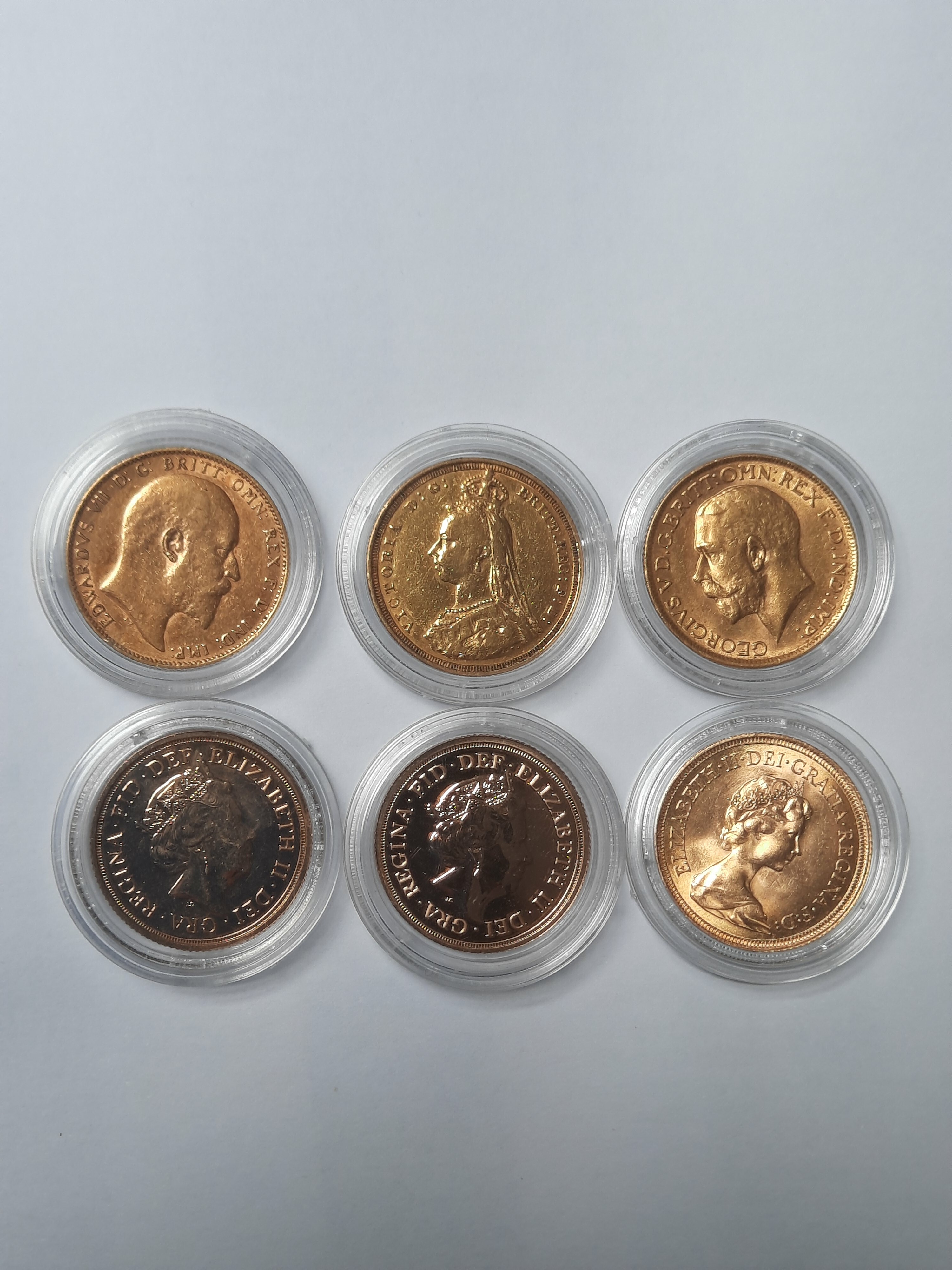 6 sovereign bundle (mixed year in capsules) - £384 each! - UK (Ungraded ...