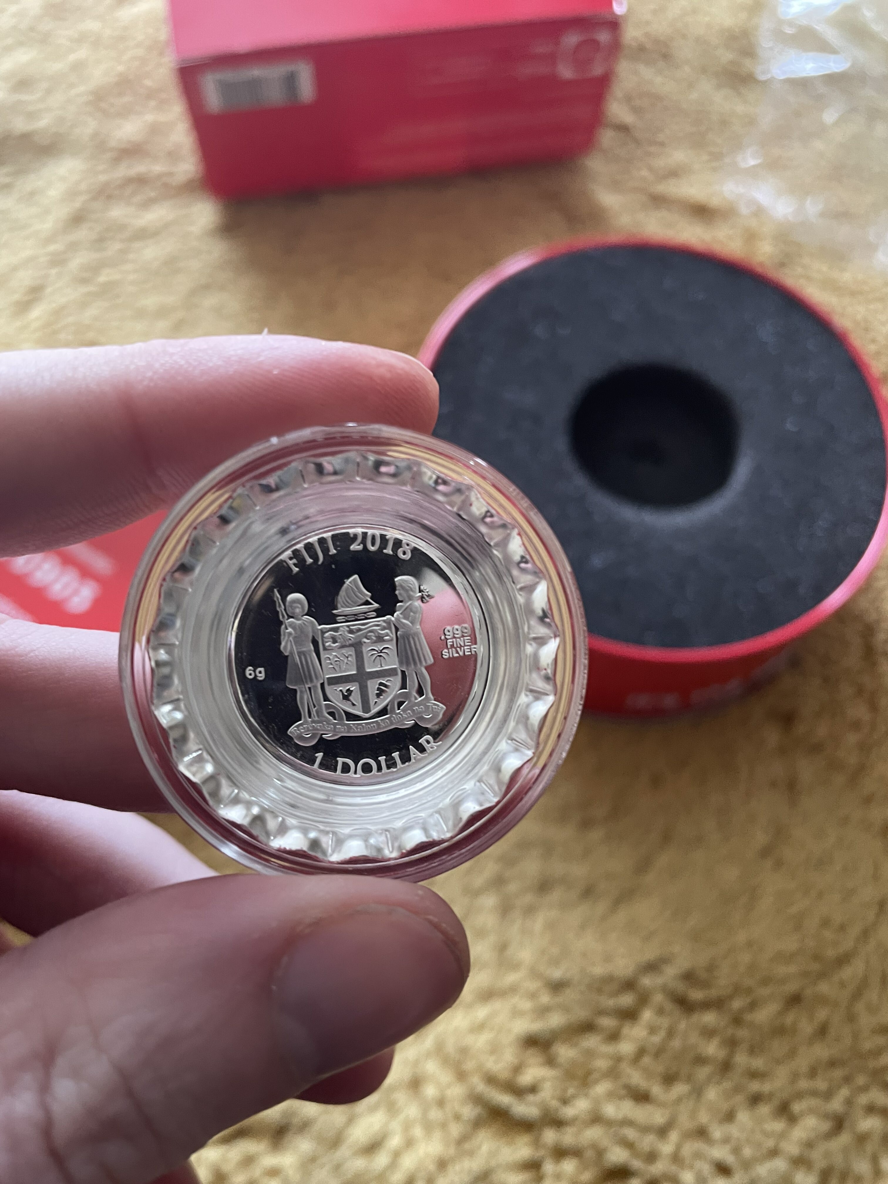 Coca Cola .999 silver coin in box. - UK (Ungraded) - The Silver Forum