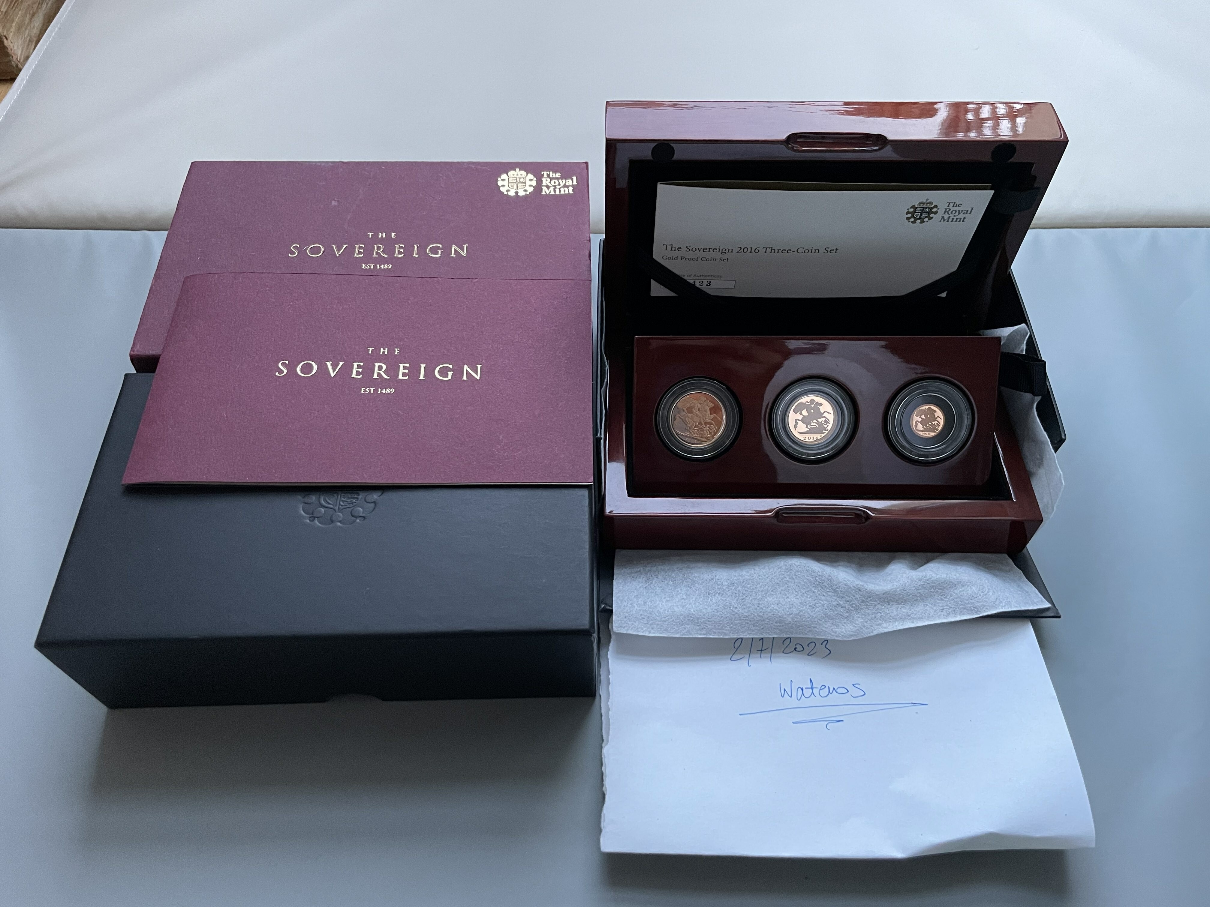 Proof Sovereign: Set of 3: 2016 (Butler portrait); Full Sovereign 2022 ...