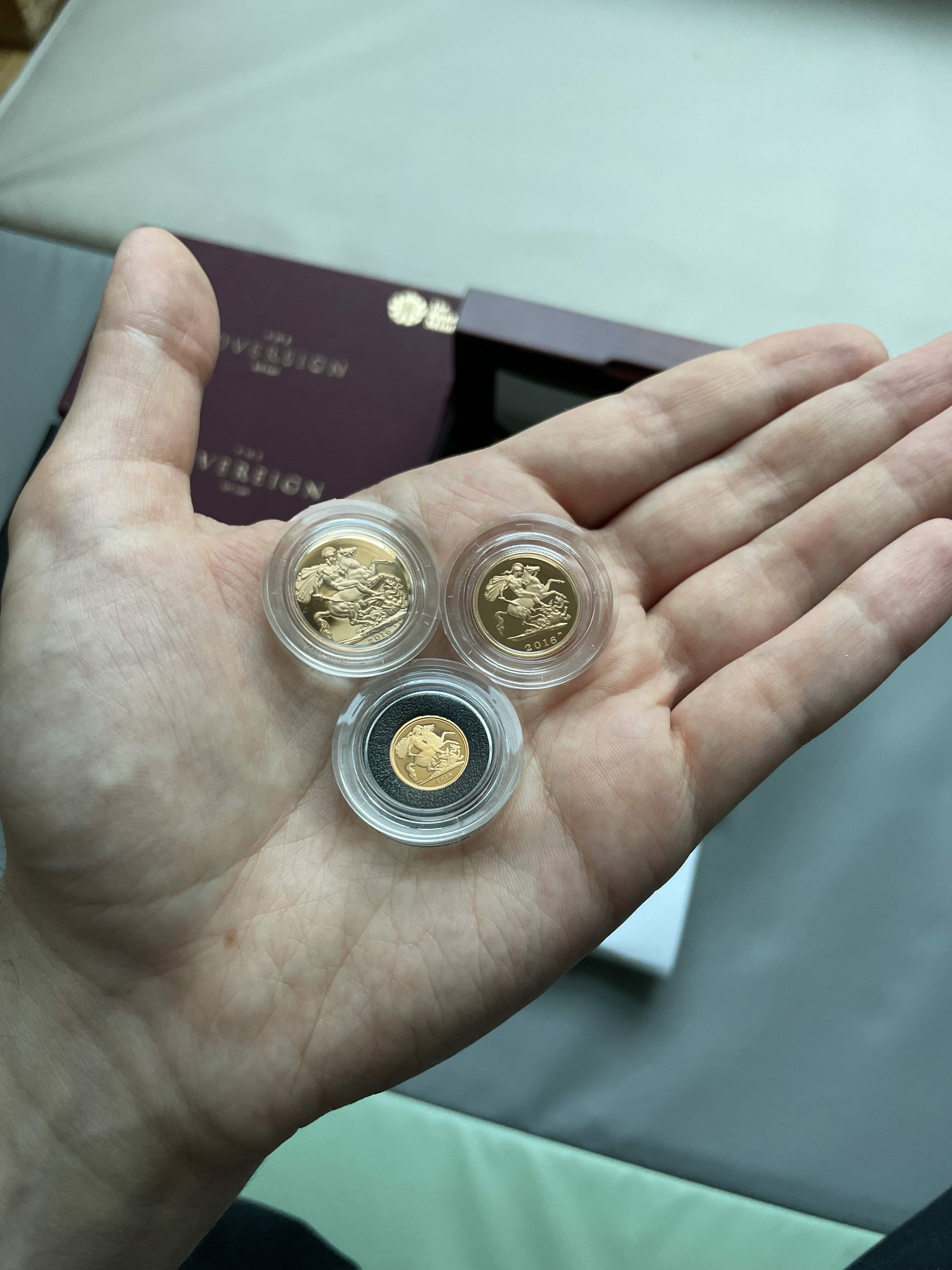 Proof Sovereign: Set of 3: 2016 (Butler portrait); Full Sovereign 2022 ...