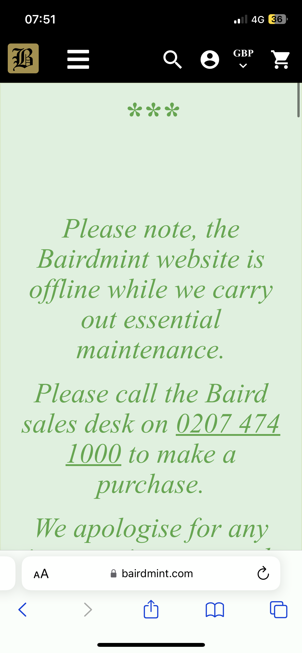 Baird Mint - System Issues - Gold - The Silver Forum