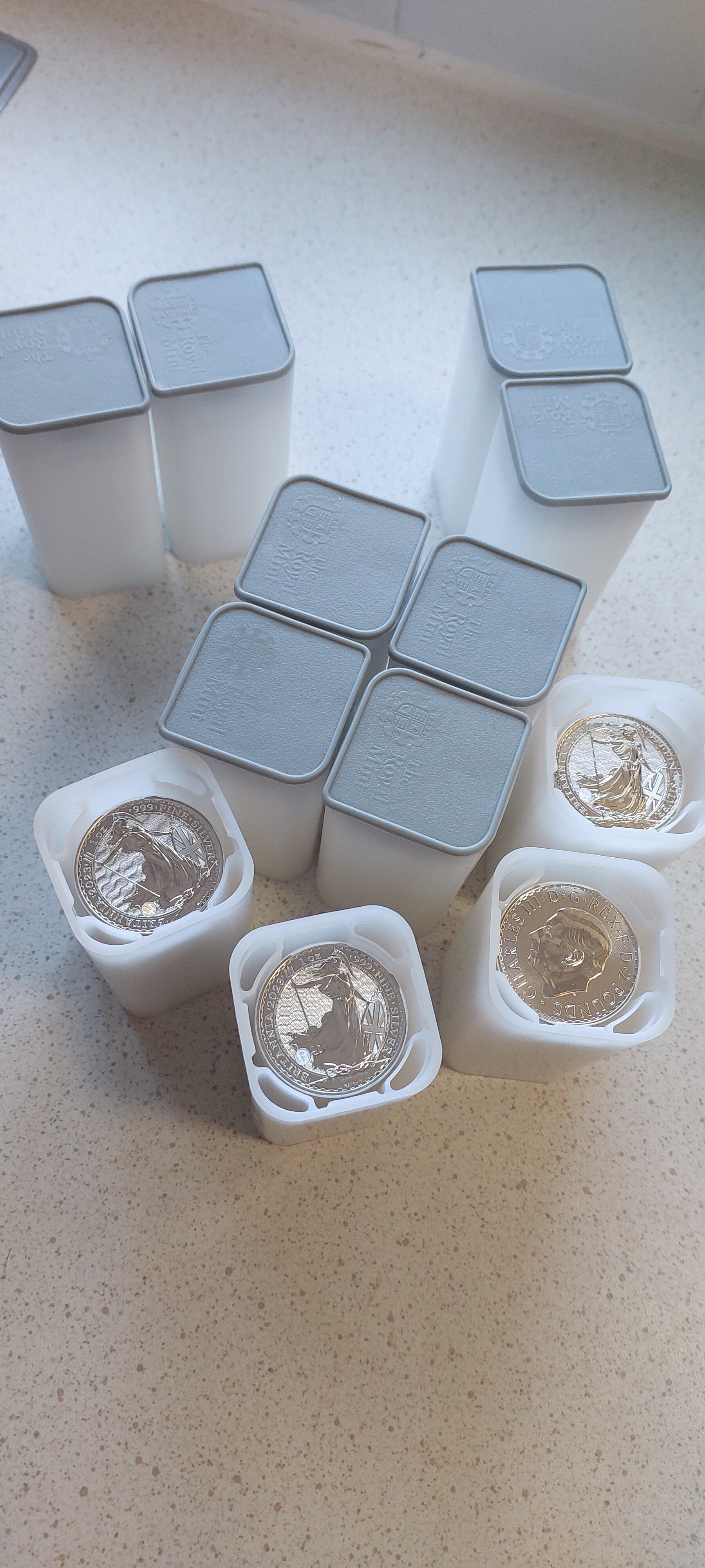 Tubes of King Charles Silver Britannia coins - UK (Ungraded) - The ...