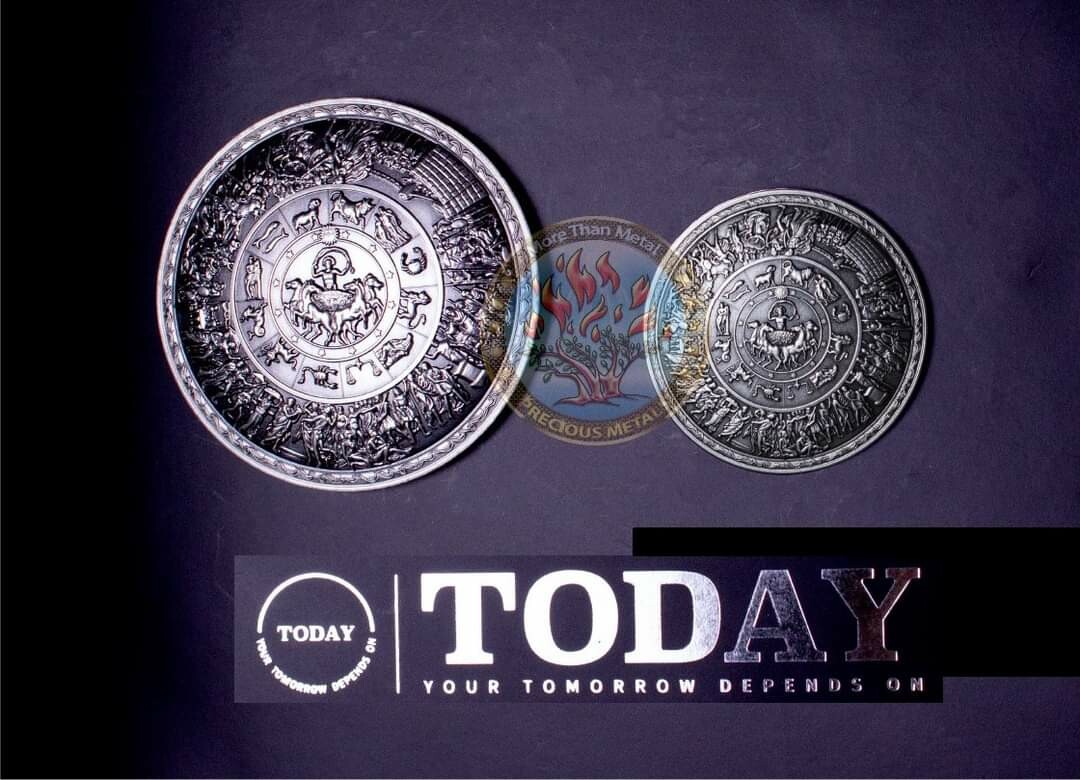 South Korea Stackables - HALF ounce Achilles Shield Lightly Antiqued ...