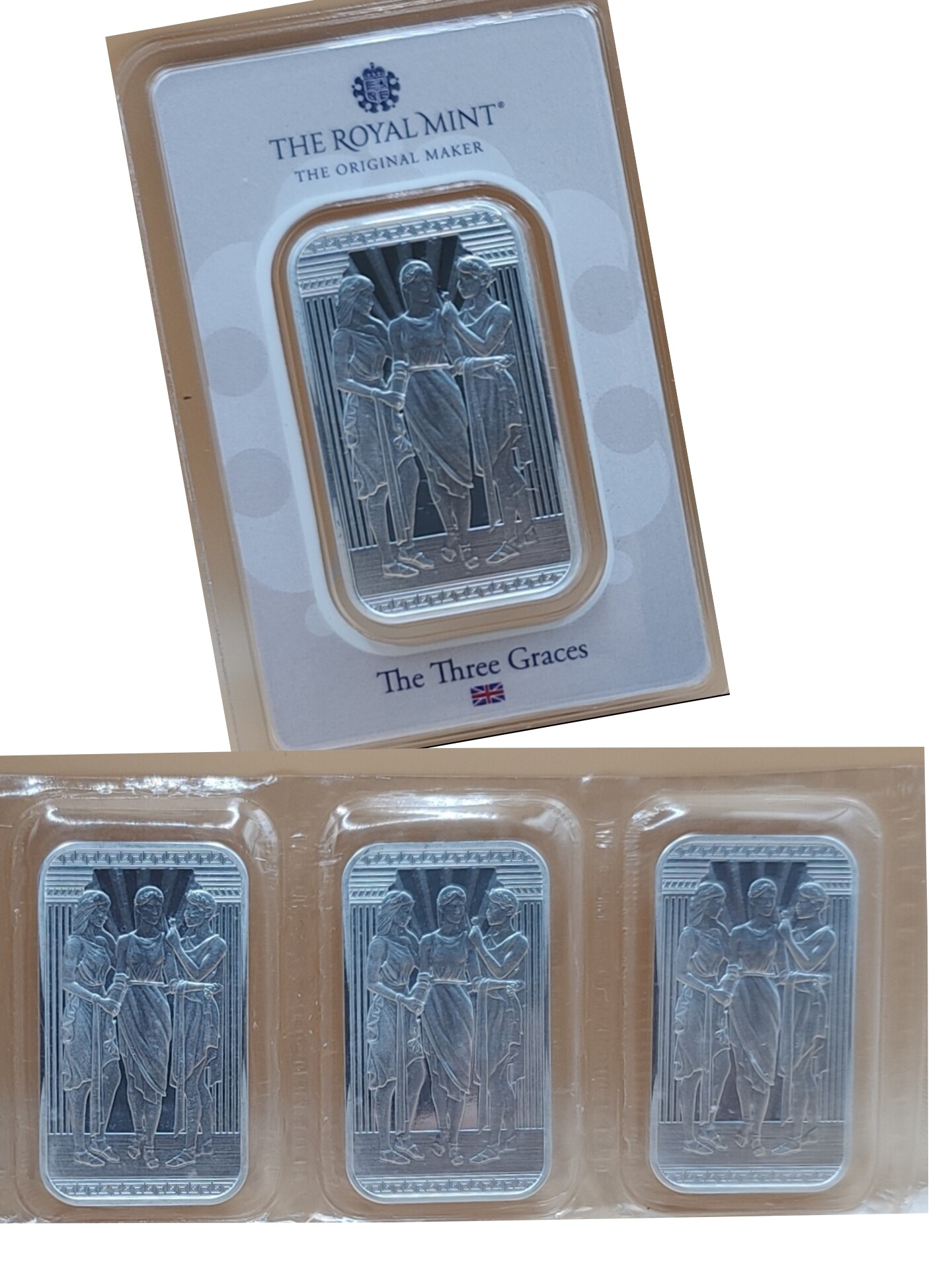 Auction: Collectible - Royal Mint's Three Graces 1 oz Silver Bars - in ...