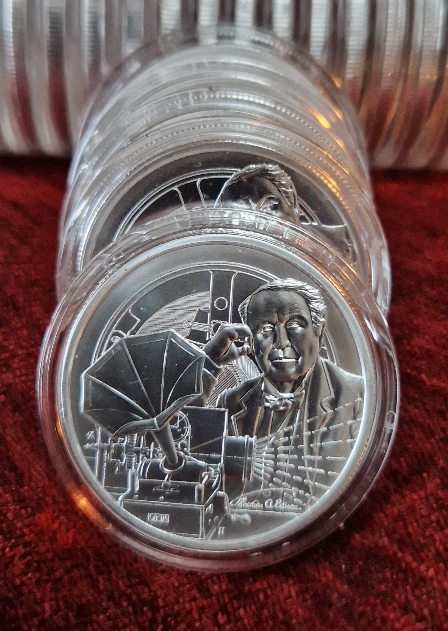 OPEN TO SENSIBLE OFFERS 🙈🙈 1oz silver Thomas Edison - UK (Ungraded ...