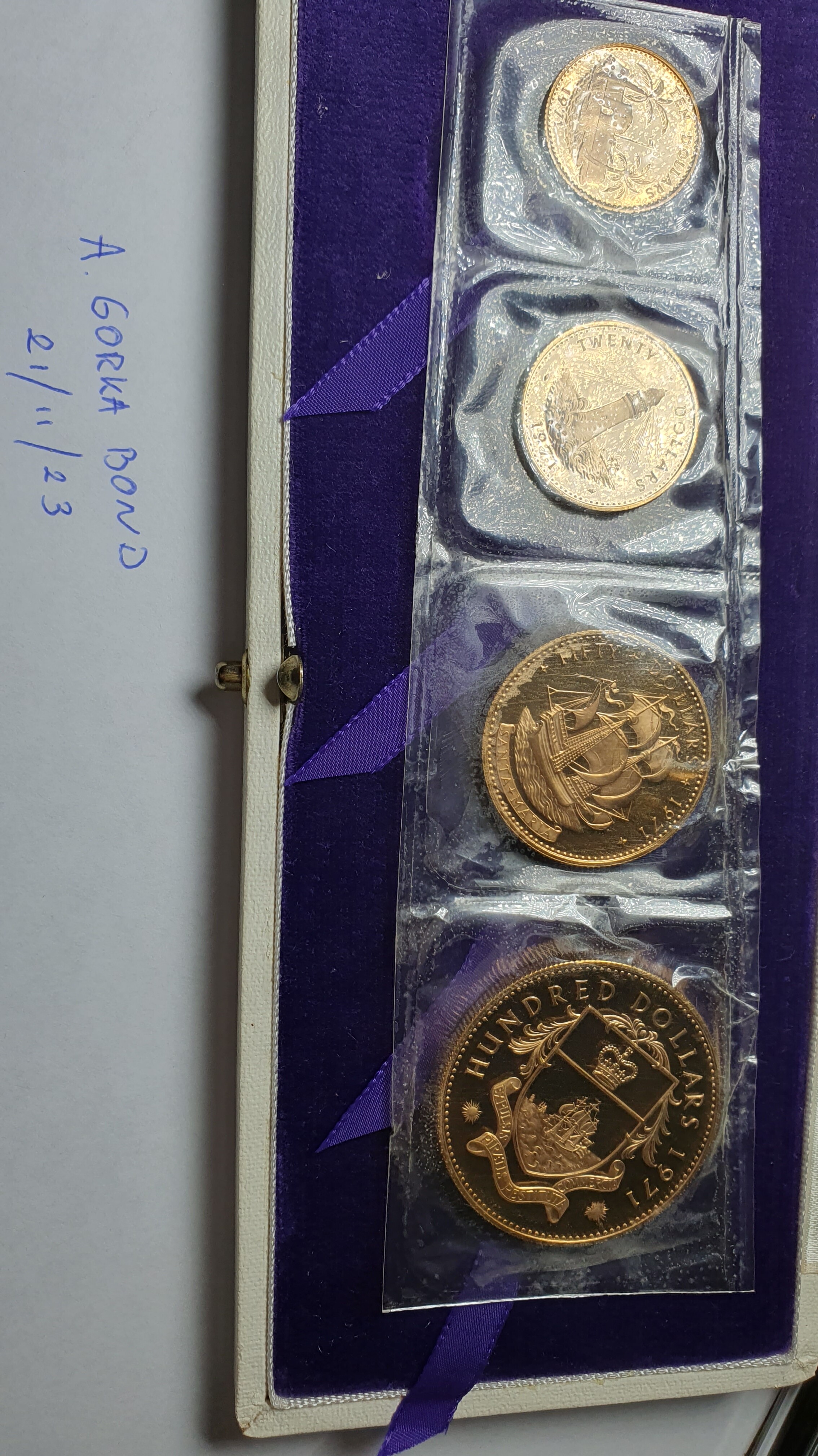 1971 Large Bahamas gold proof set - still sealed - UK (Ungraded) - The ...
