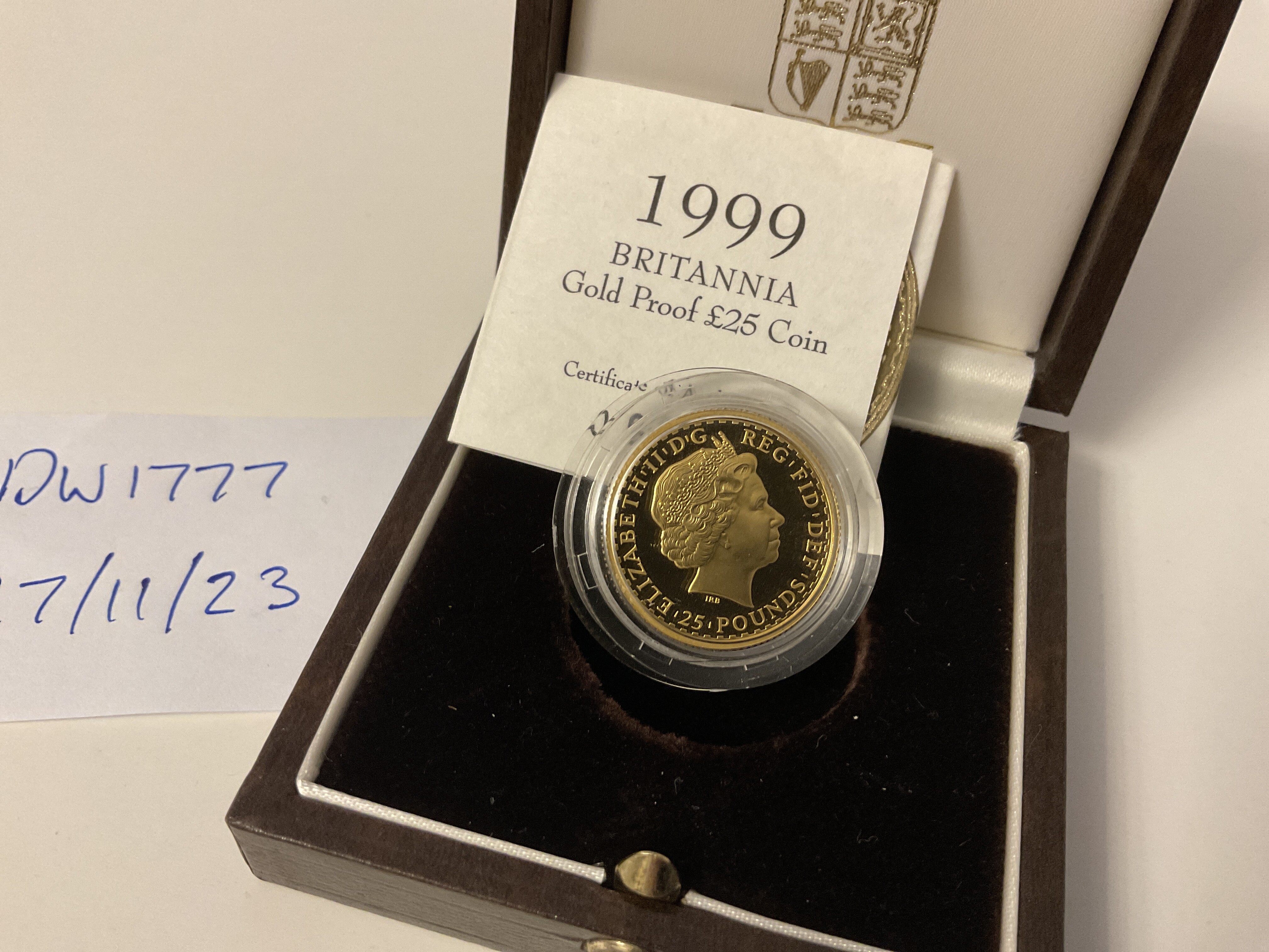 1999 1/4oz Gold Proof Britannia. Box and COA. - UK (Ungraded) - The ...