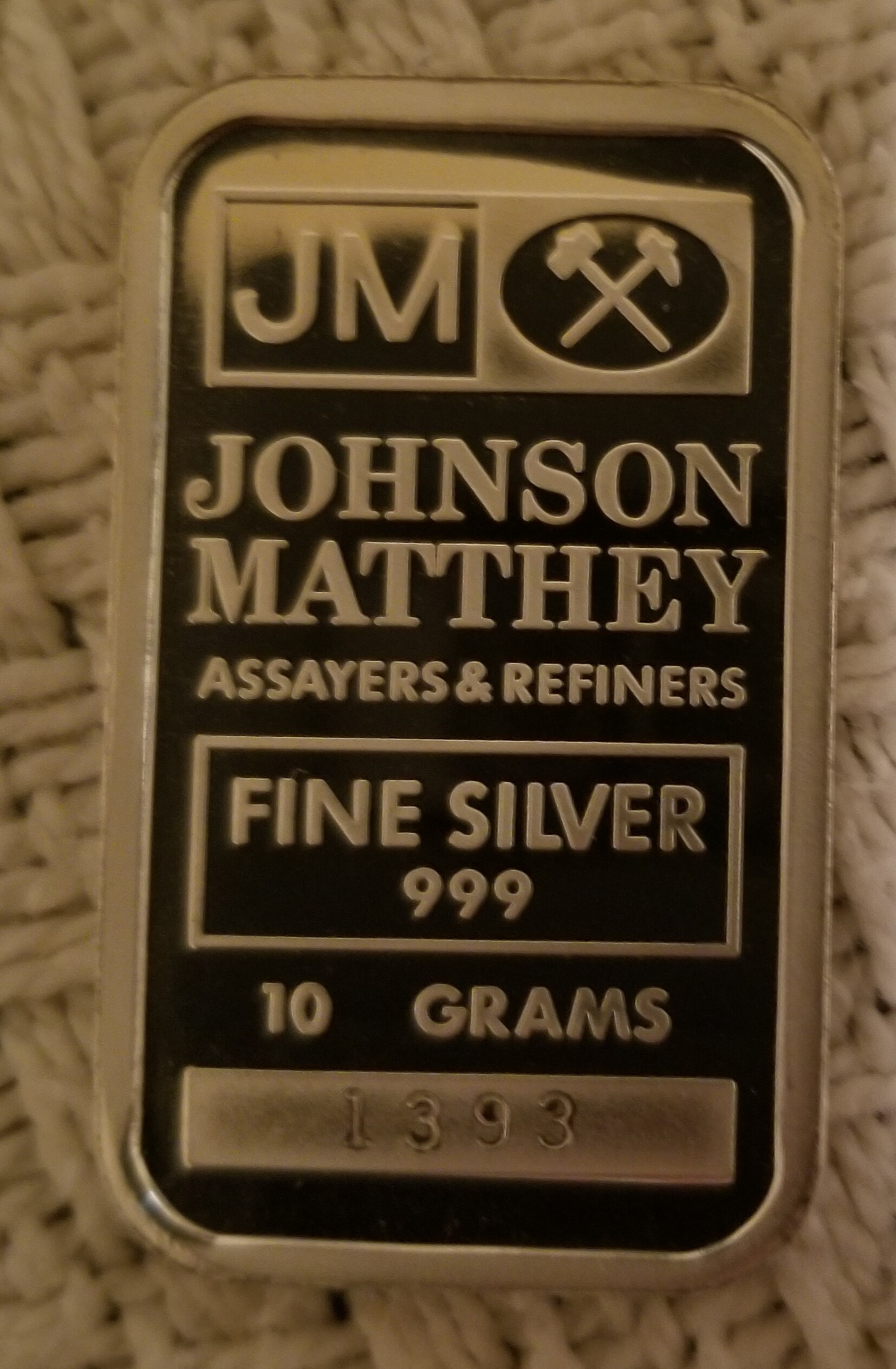 Johnson Matthey 10g Nerco Bar - Silver - The Silver Forum