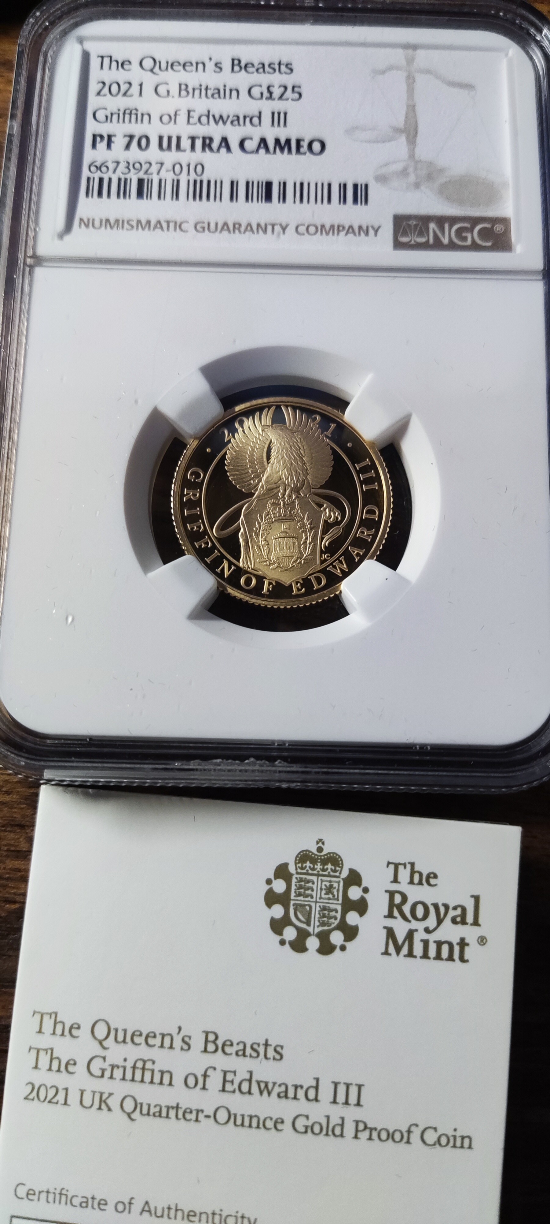 Bargain ! Ultra Rare PF70 Queens beasts Griffin 1/4 Oz Gold - UK ...