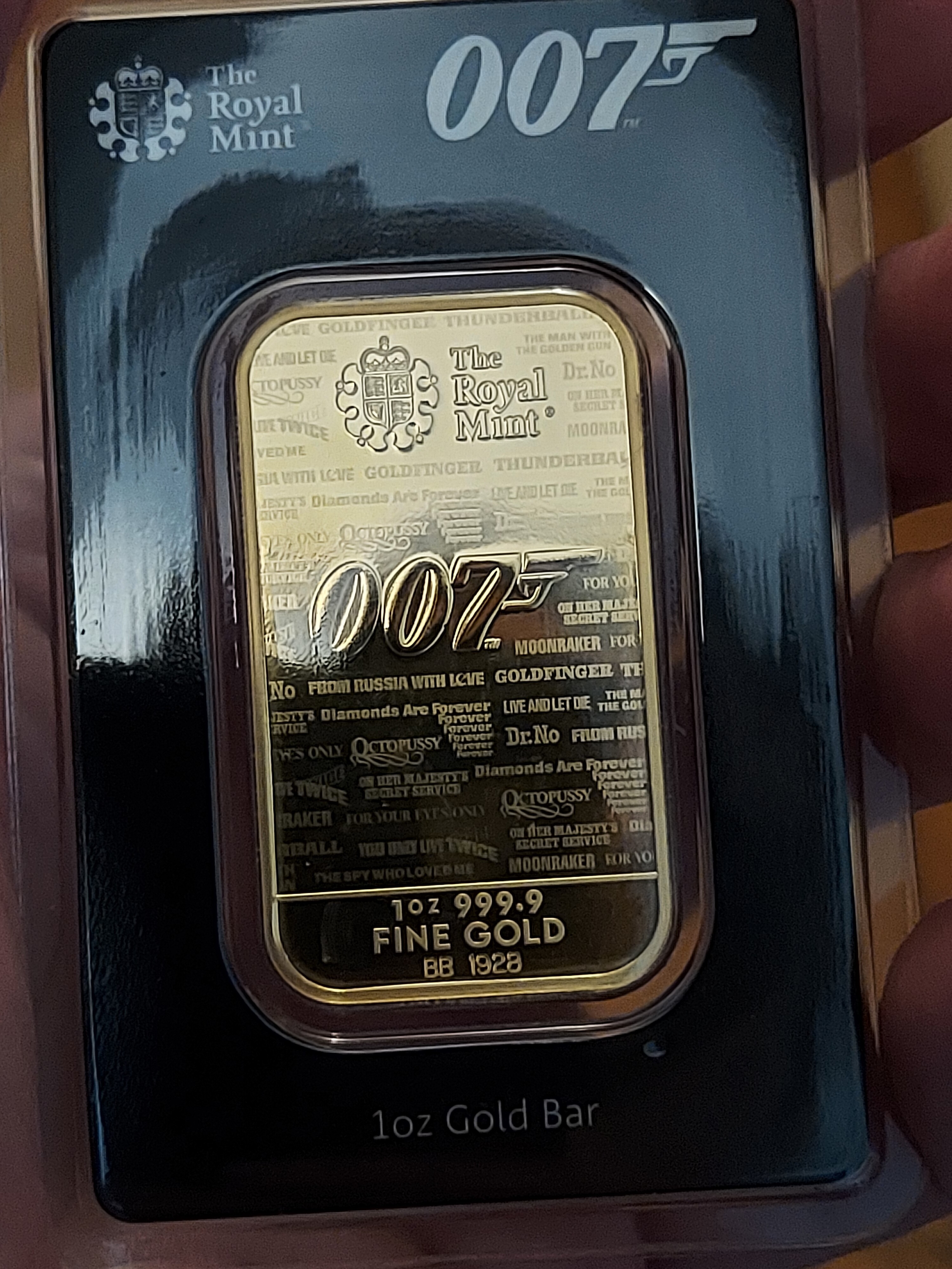 James Bond 007 1oz Gold Bar #1 - UK (Ungraded) - The Silver Forum